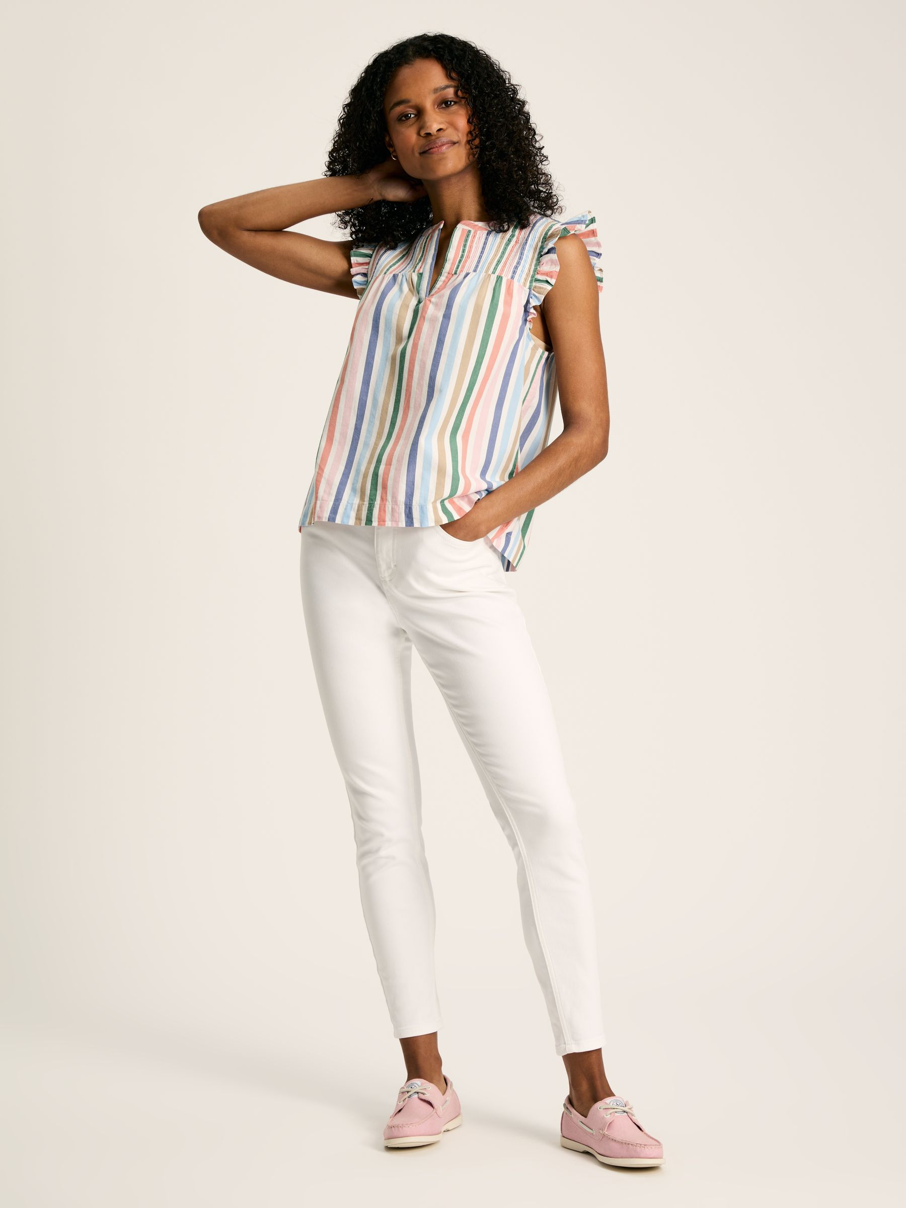 Cynthia Stripe Cotton Blouse | Joules