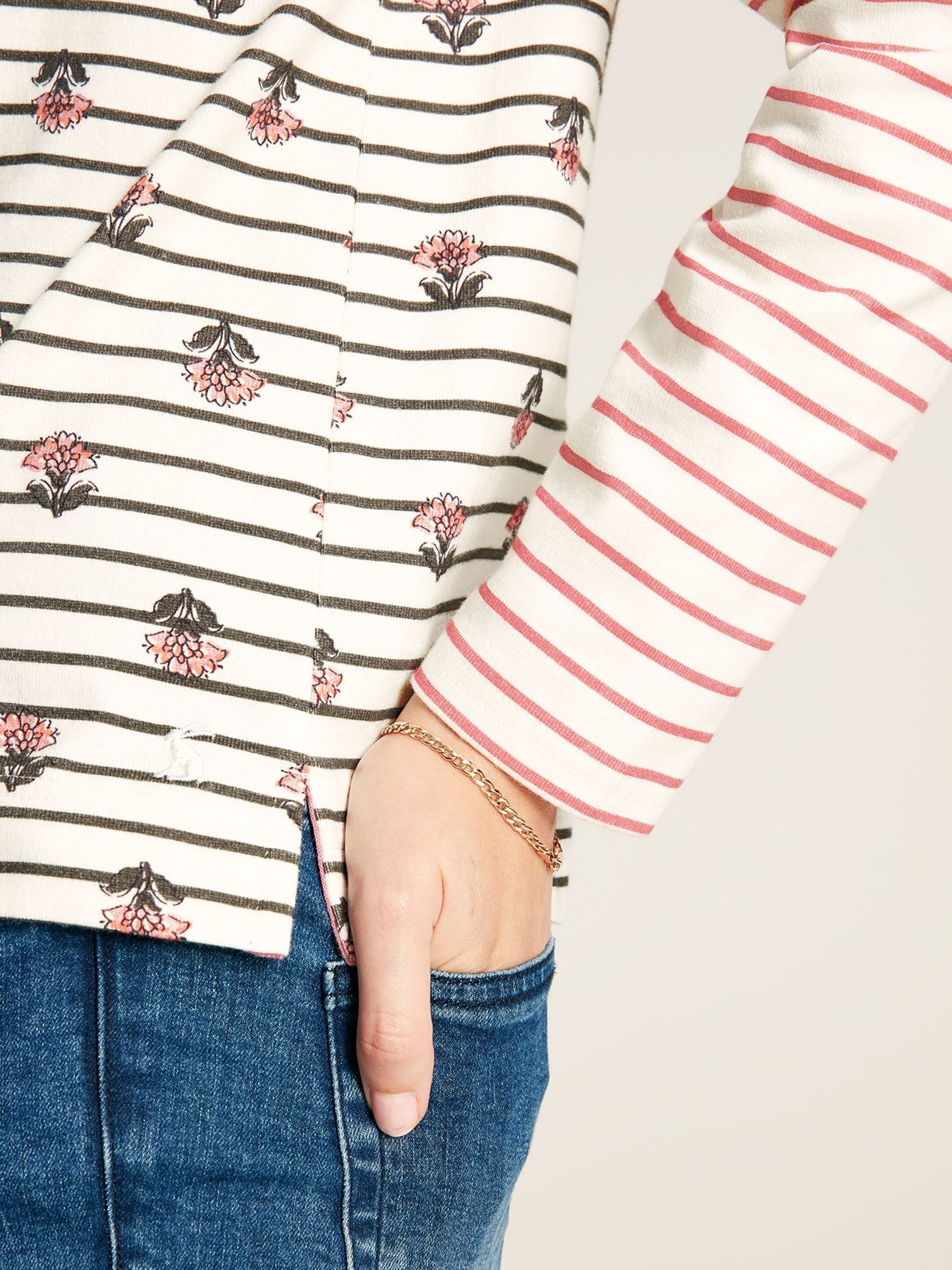 Harbour Creme Floral Long Sleeve Breton Top | Joules