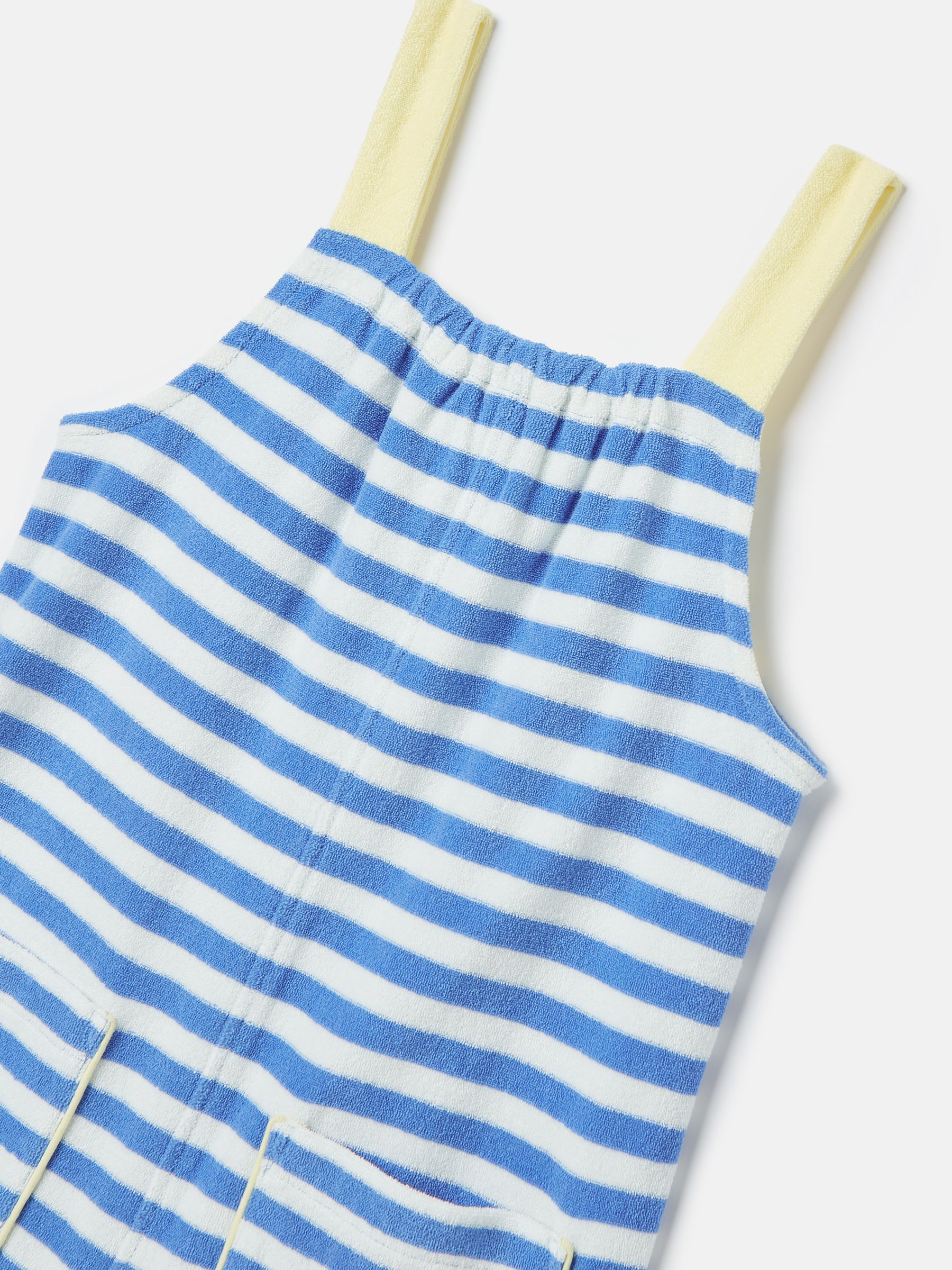 Girls' By The Sea Blue Striped Towelling Playsuit | Joules