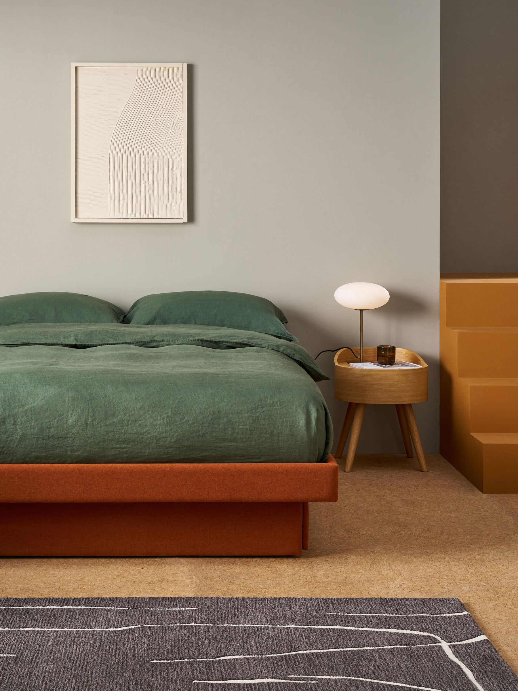 Robyn Platform Storage Bed in Orange | Made