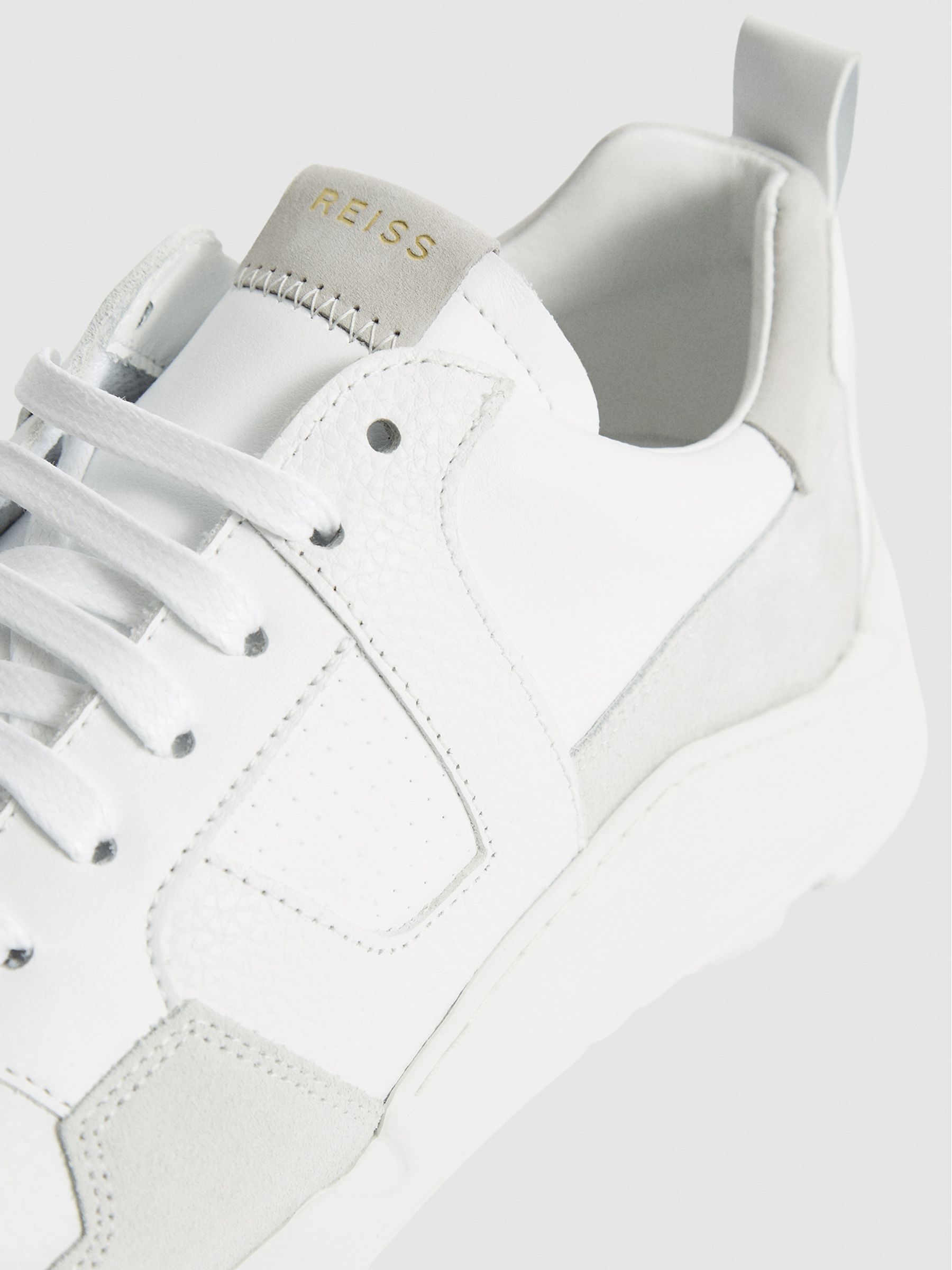 Reiss Leather Trainers in White - REISS