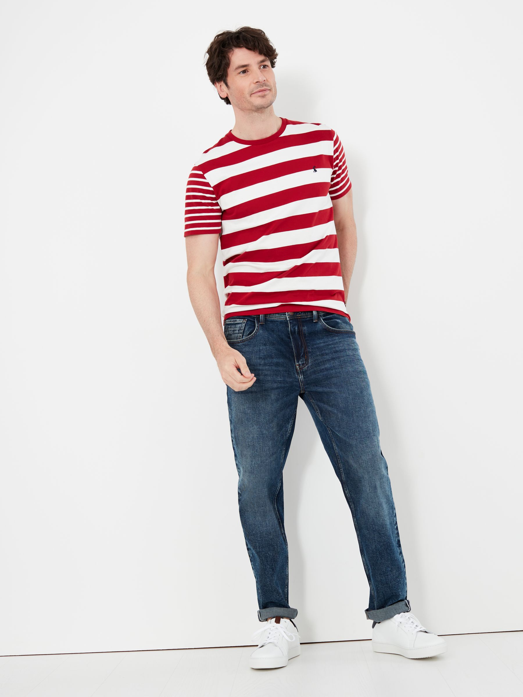 Oakham Mid Wash Blue Slim Fit Five Pocket Denim Jeans | Joules