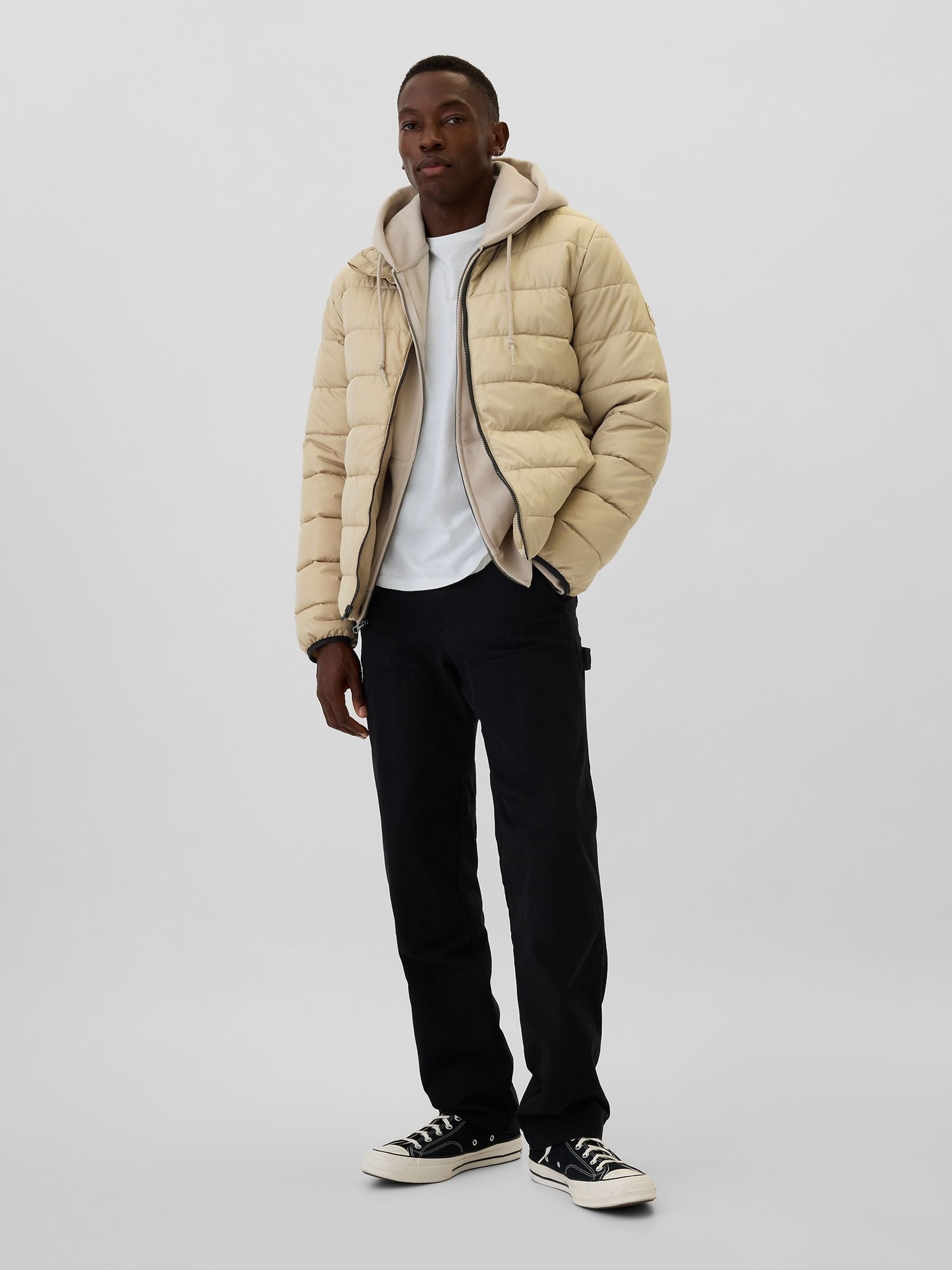 Beige Cold Control Puffer Jacket | Gap