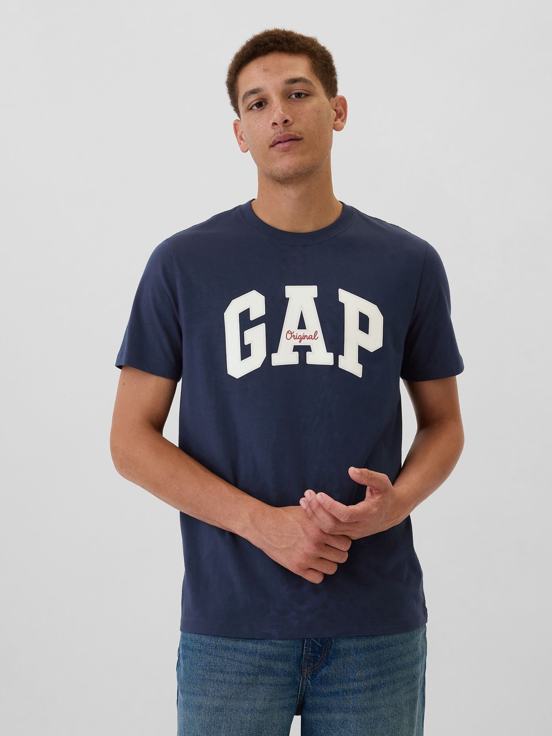 Navy Blue Everyday Original Logo 100% Cotton Crew Neck Short Sleeve T ...