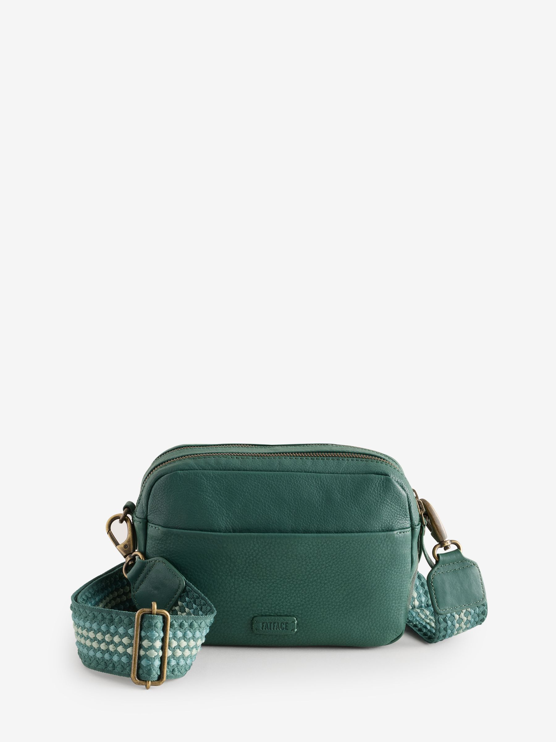 Oslo Bright Green Camera Bag with Ornate Strap | FatFace