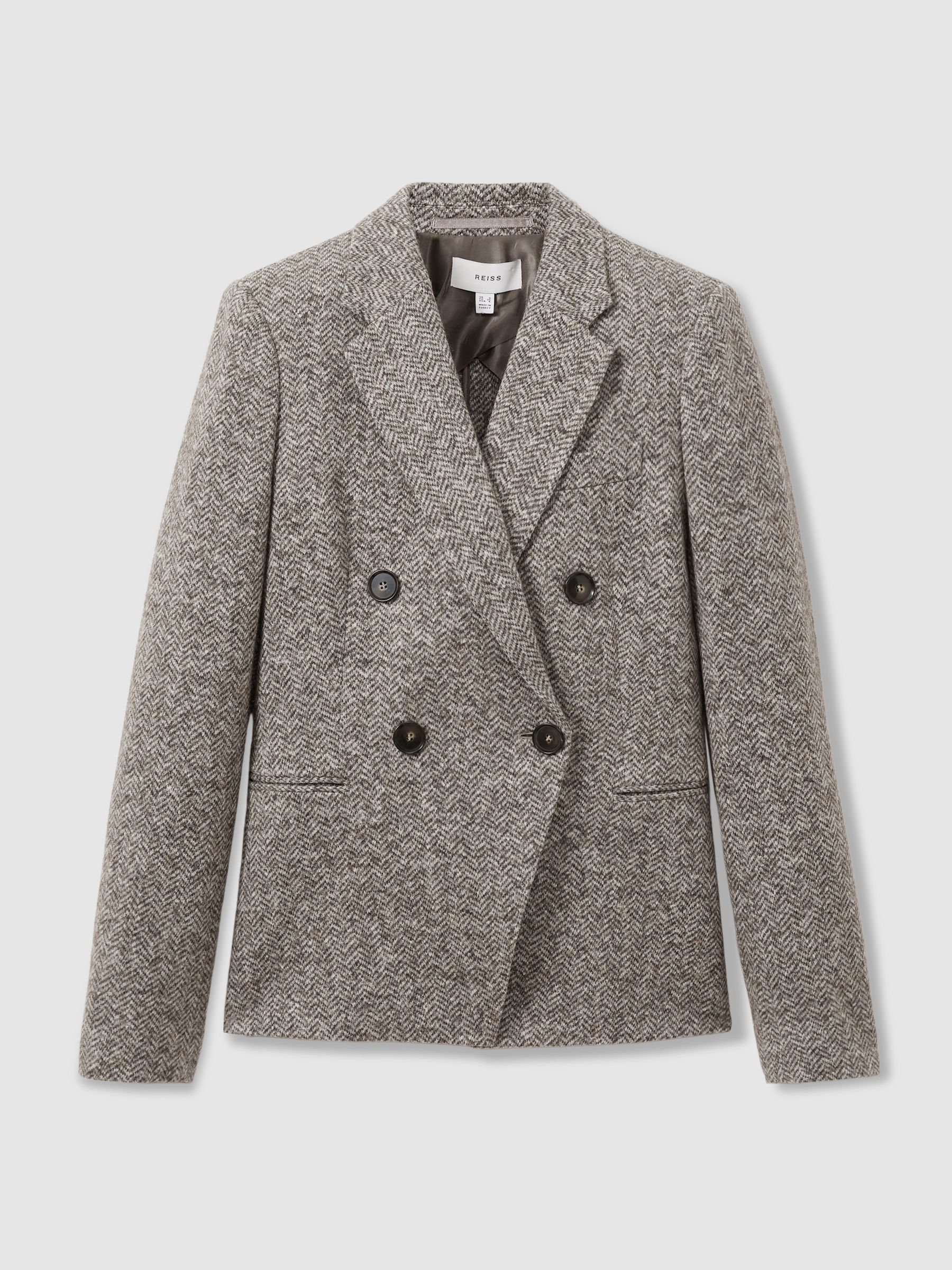 Reiss Wool and Cotton-Blend Tweed Suit Jacket in Grey - REISS