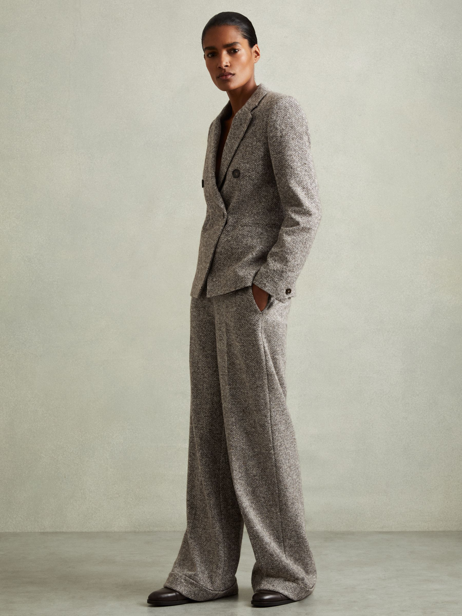 Reiss Wool and Cotton-Blend Tweed Suit Jacket in Grey - REISS