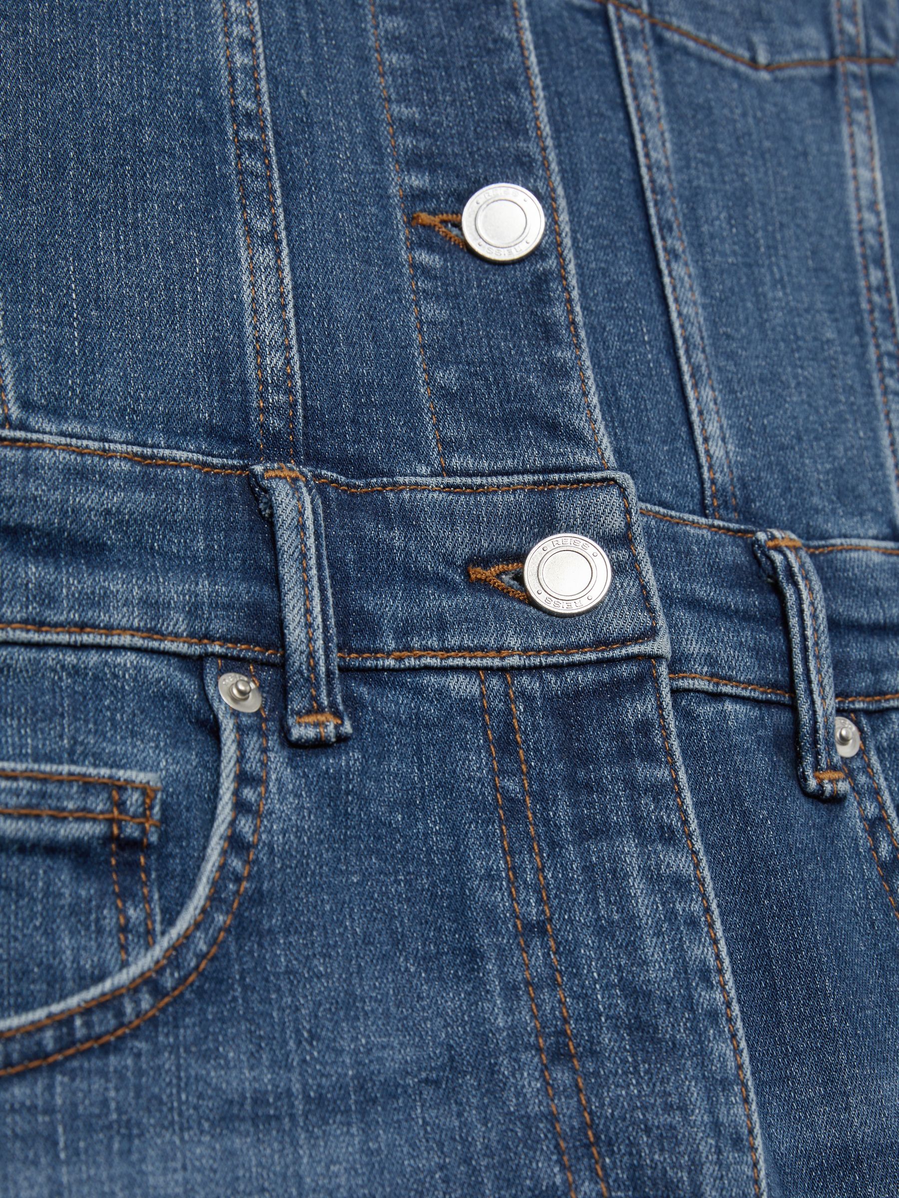 Reiss Cotton-Blend Denim Relaxed-Fit Jumpsuit in Mid Blue - REISS