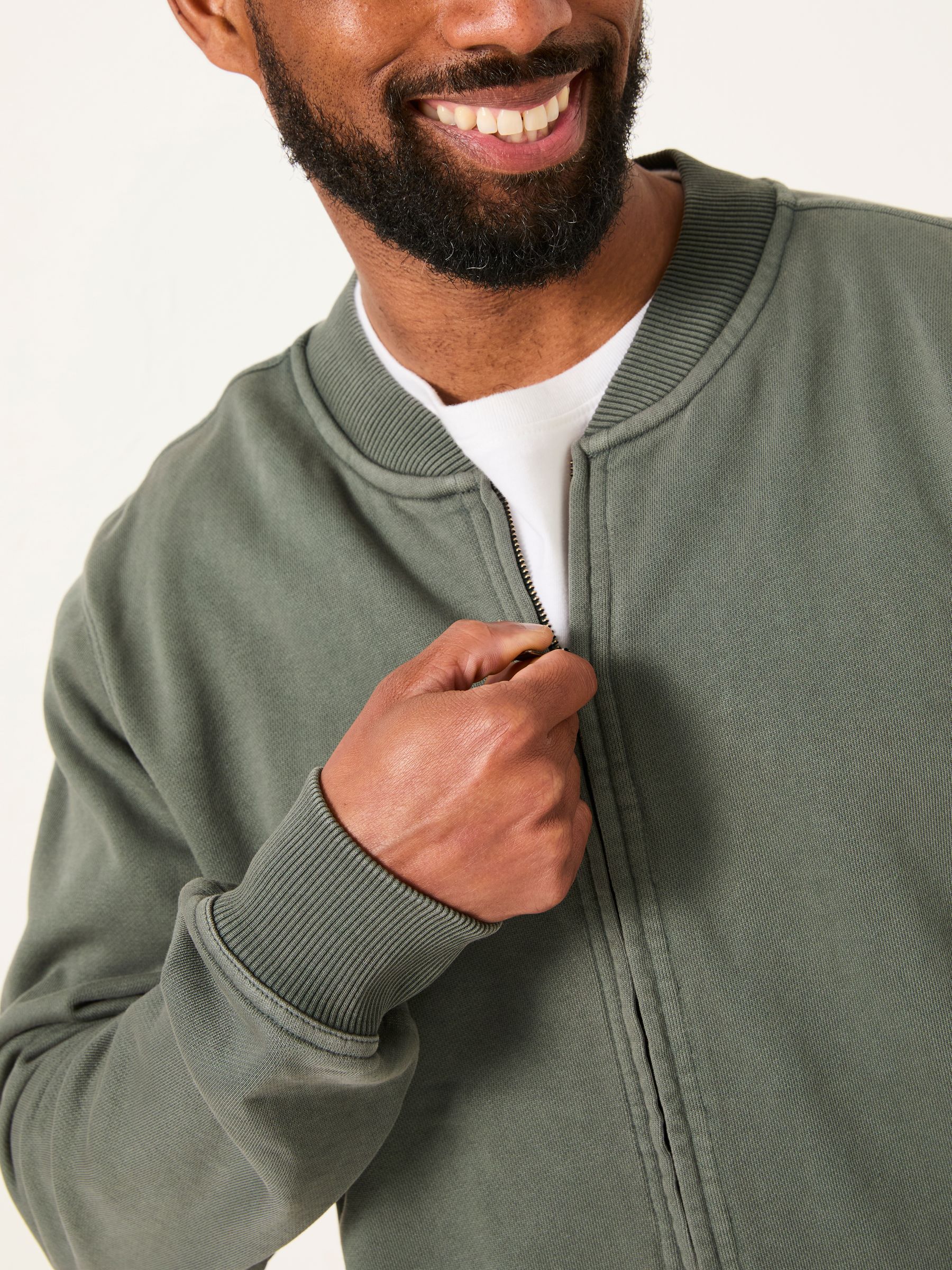 Sweat bomber jacket Light Teal Sweat Bomber Jacket | FatFace