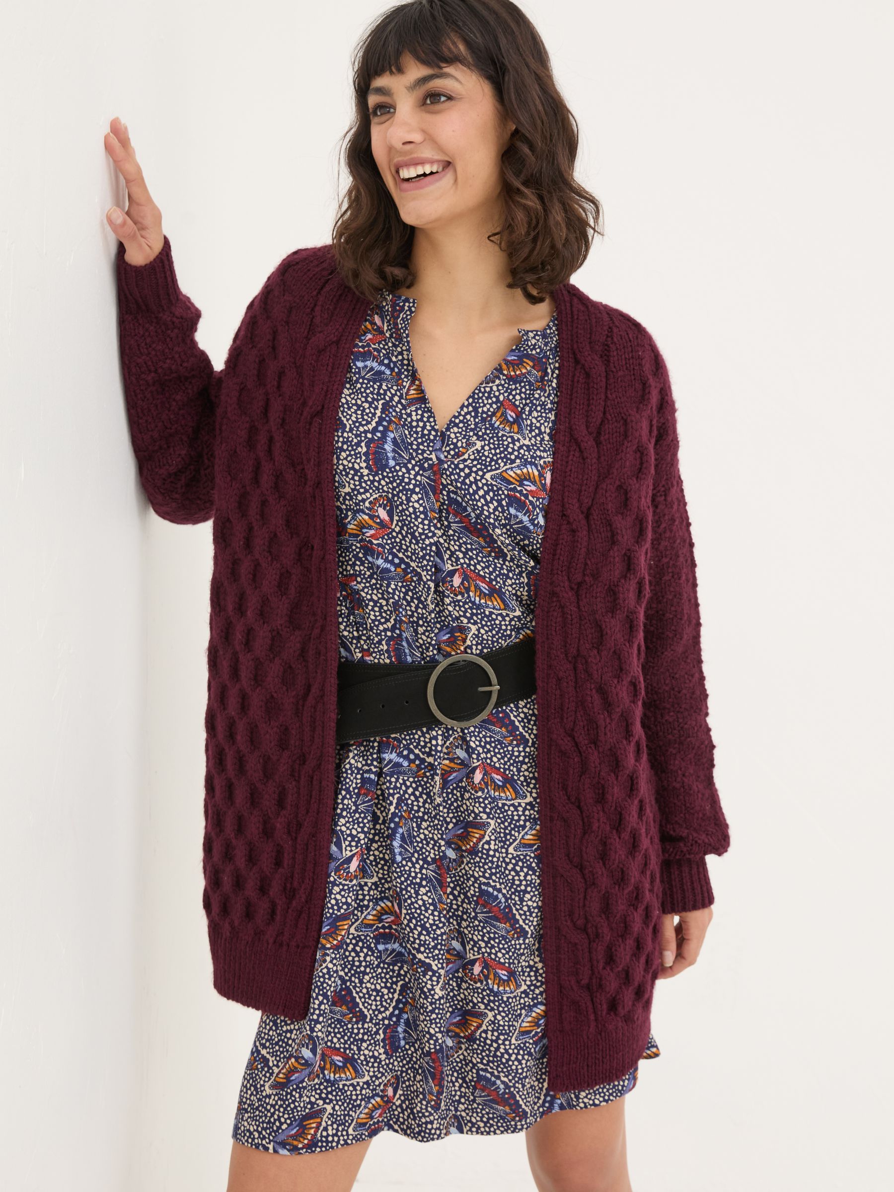 Plum Purple Ezzie Cardigan | FatFace