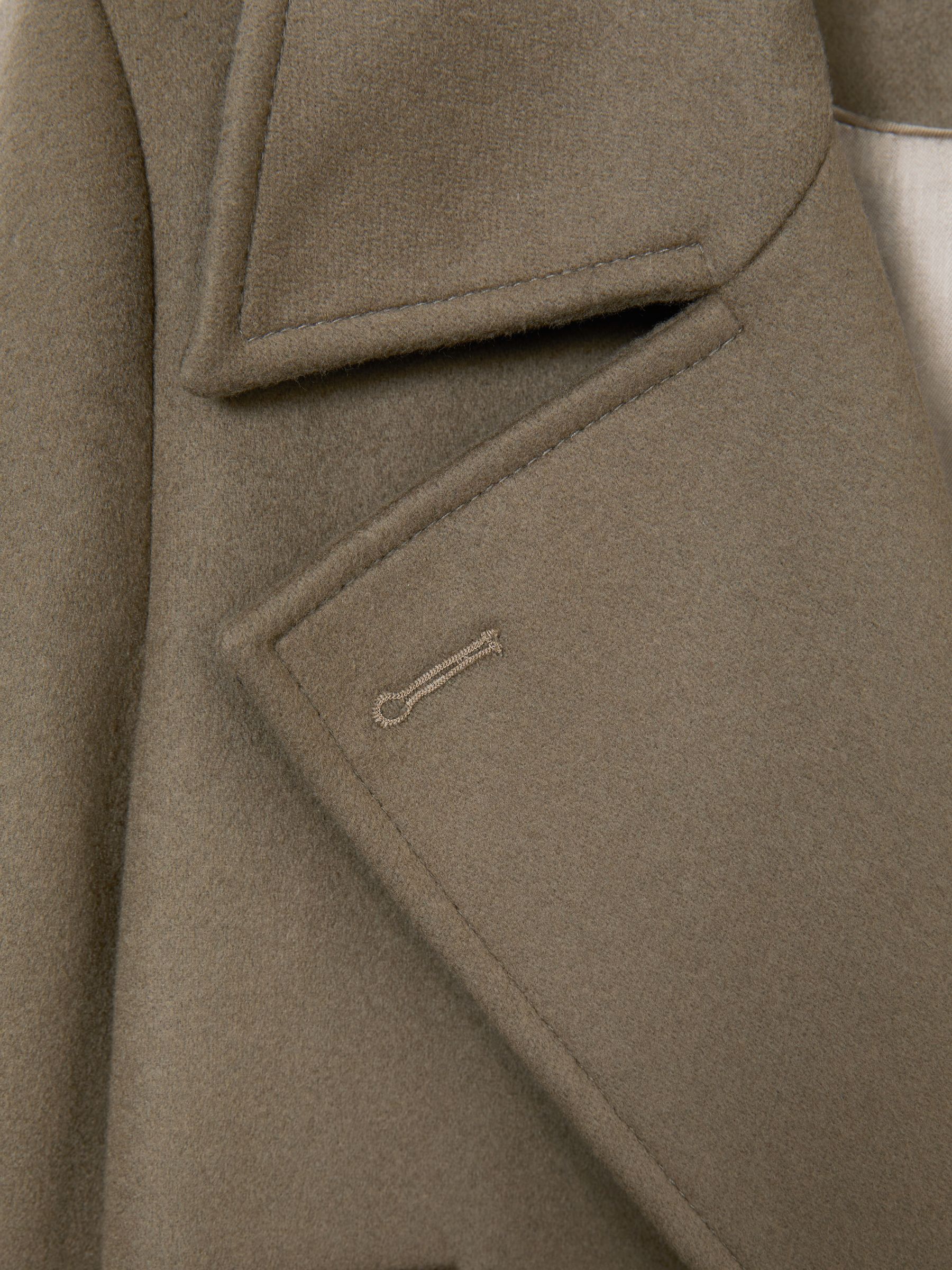 Reiss Atelier Wool-Blend Longline Coat in Khaki - REISS