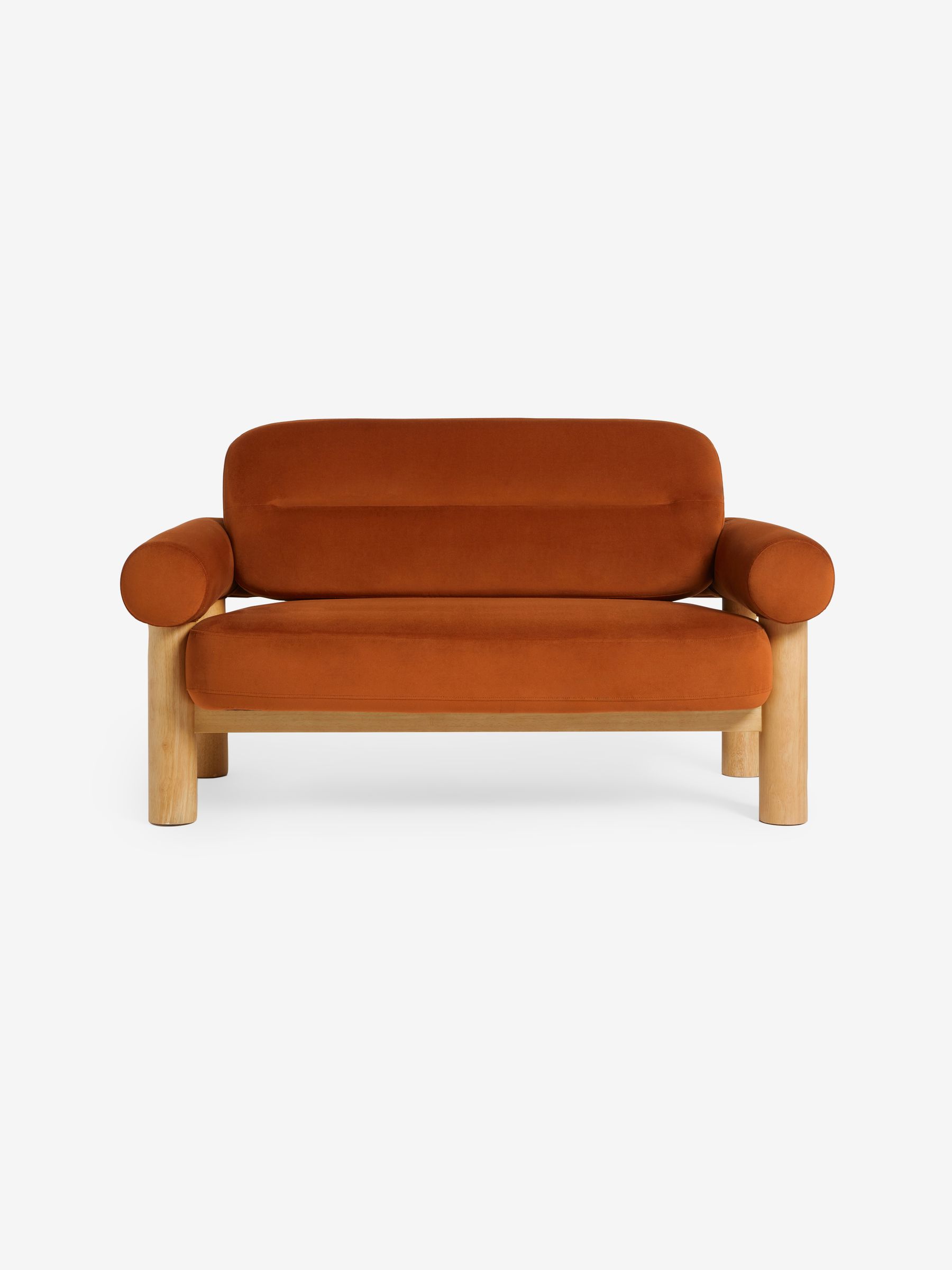 Maxton 2 Seater Sofa in Velvet Cinnamon Orange | Made