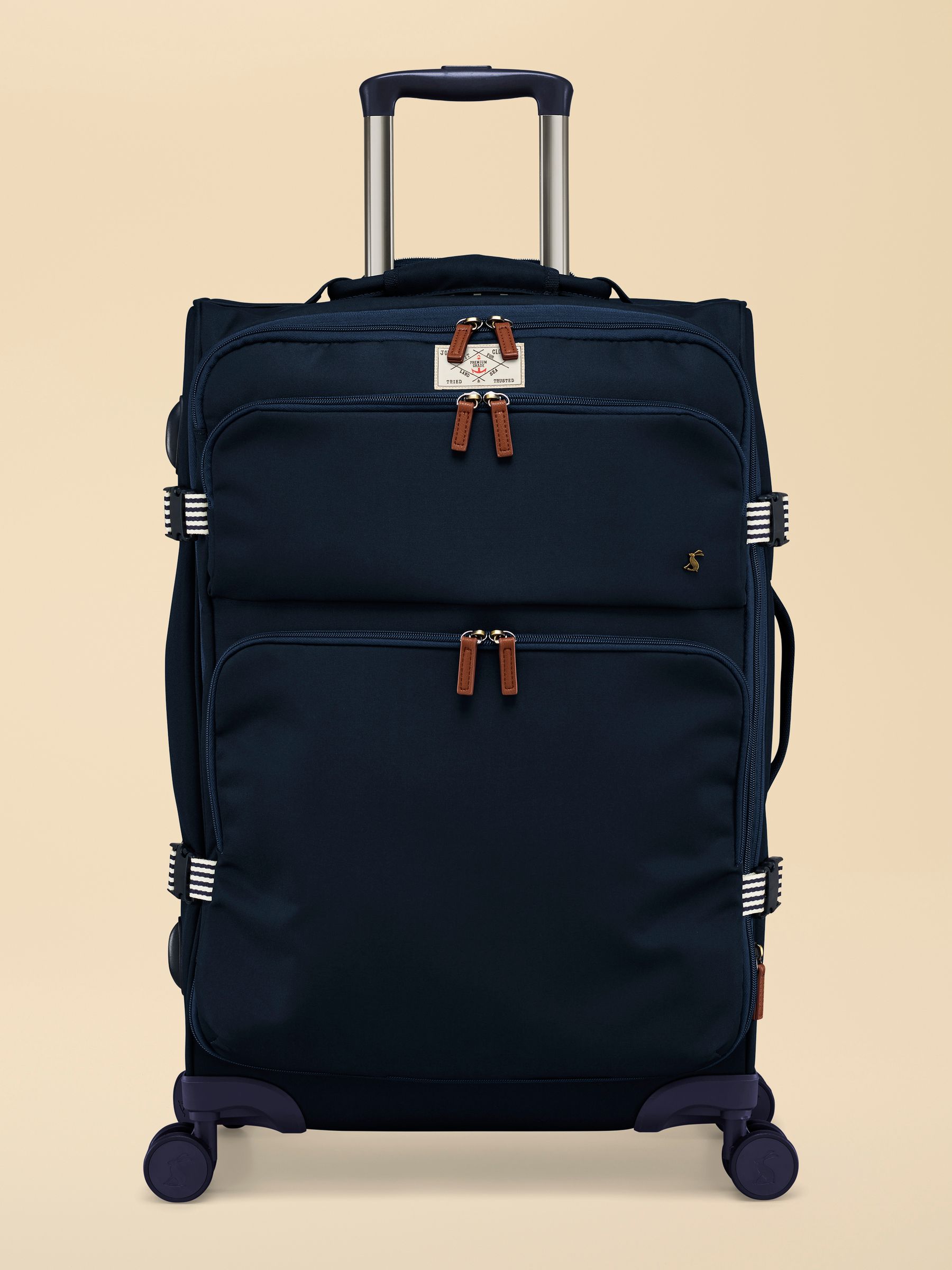 Coast Navy Blue Medium 4 Wheel Soft Suitcase | Joules