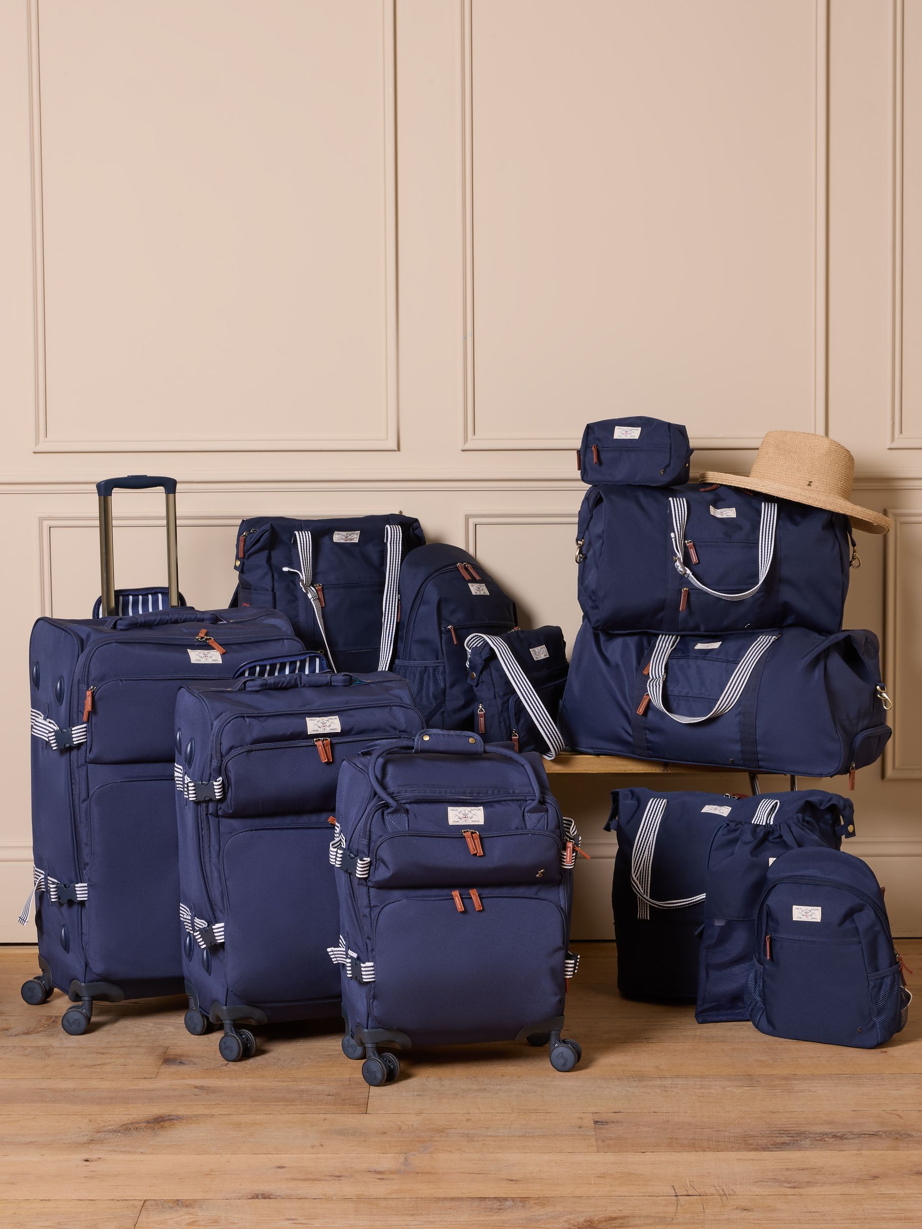 Coast Navy Blue Medium 4 Wheel Soft Suitcase | Joules