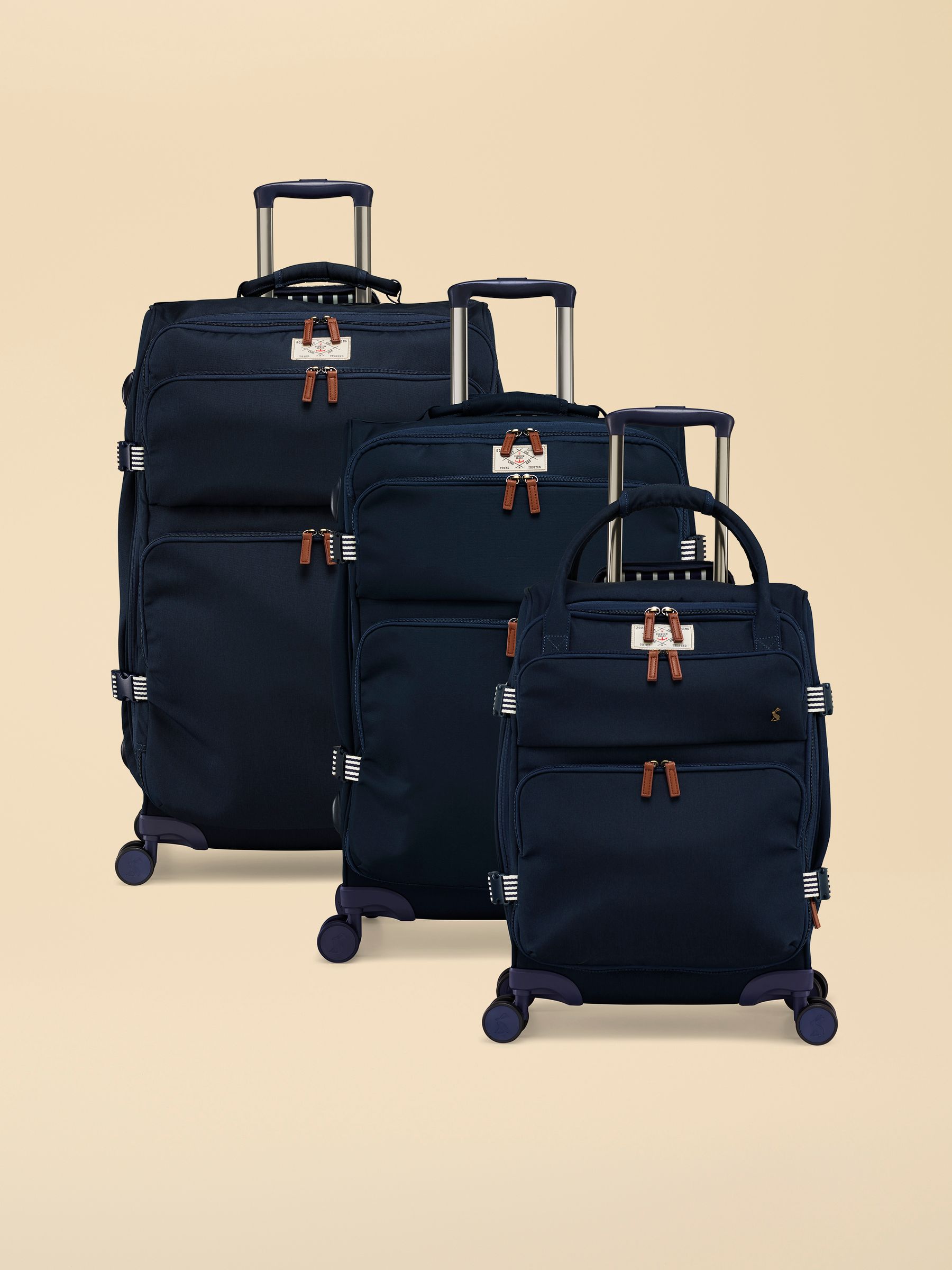 Coast Navy Blue Medium 4 Wheel Soft Suitcase | Joules