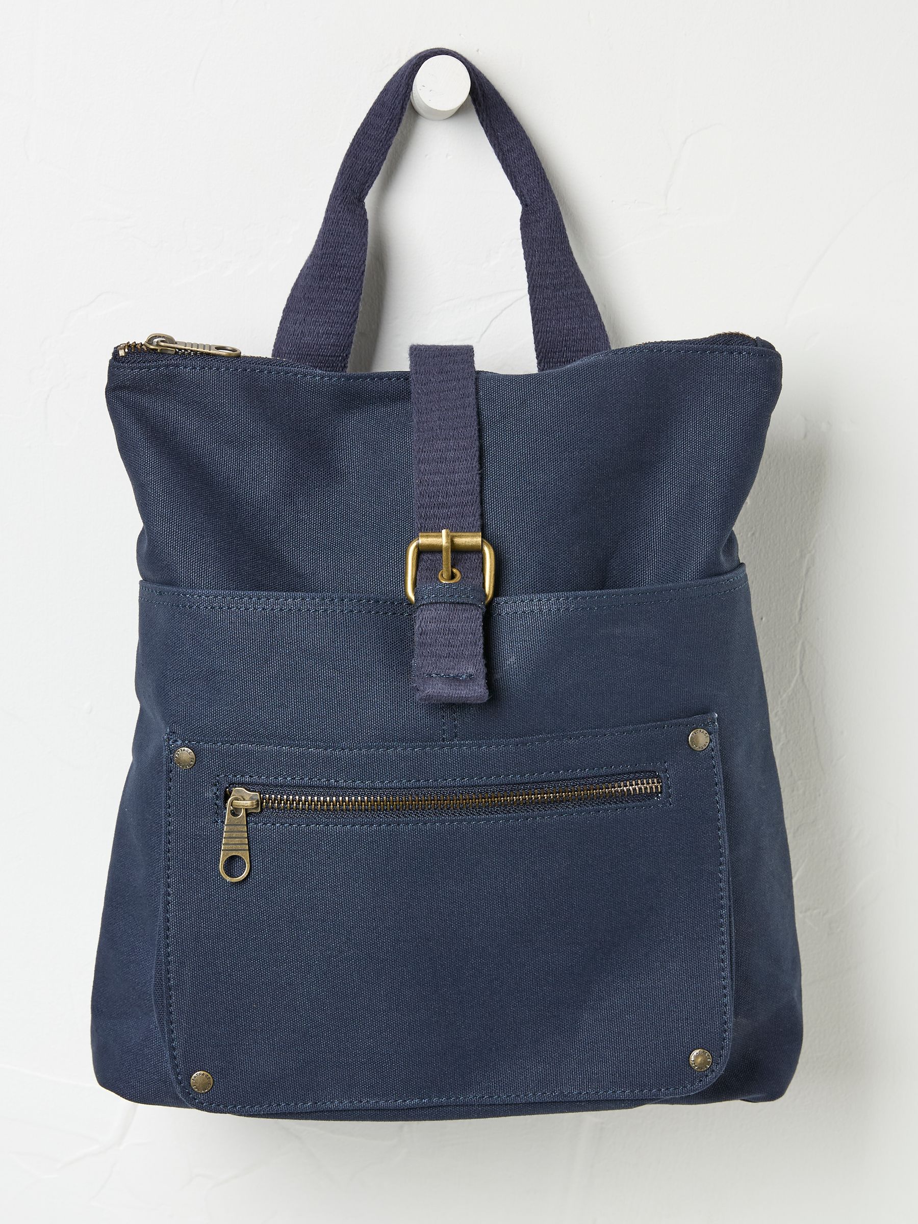 navy canvas backpack