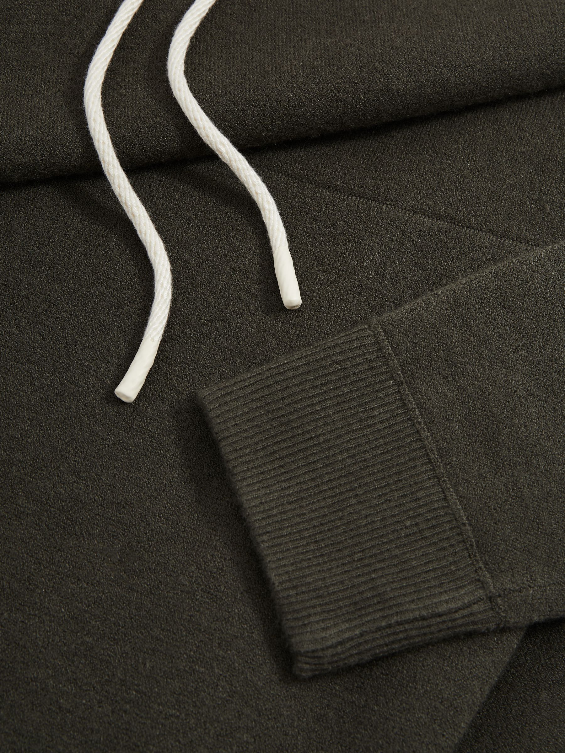 Reiss Donaldson Drawstring Knitted Hoodie in Khaki - REISS
