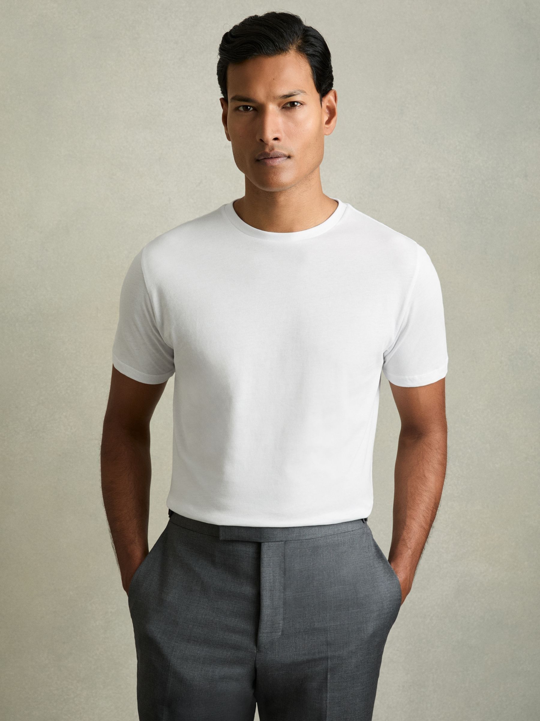 Reiss Cotton-Jersey Crew-Neck T-shirts 3 Pack in Multi | REISS