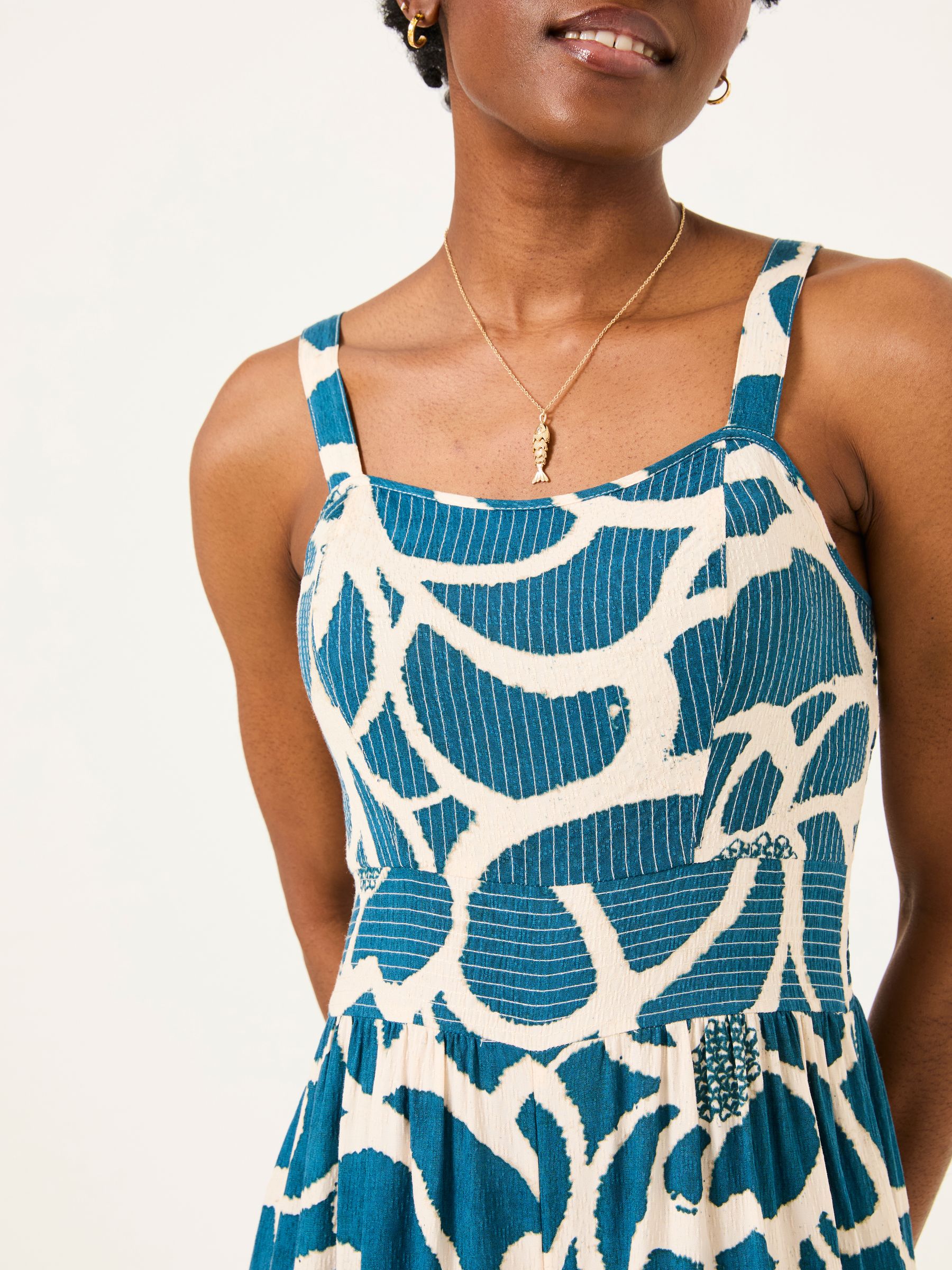 Ruby Teal Blue Shibori Ruby Jumpsuit | FatFace