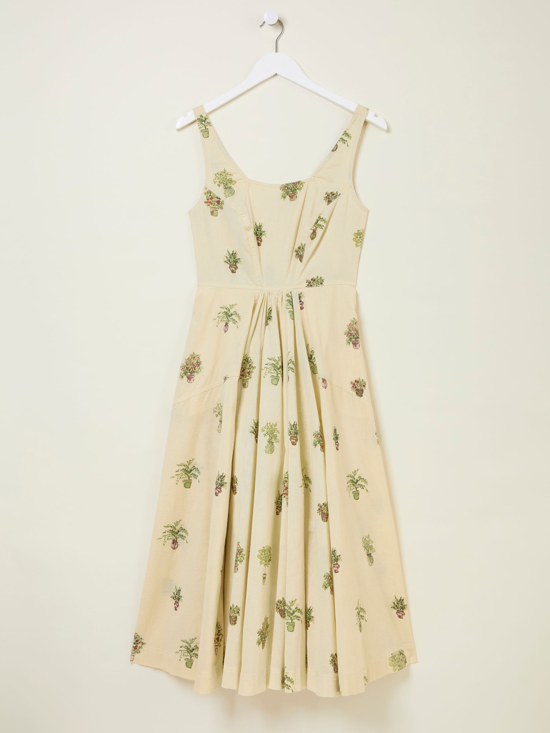 Maria Ivory Plants Midi Dress | FatFace