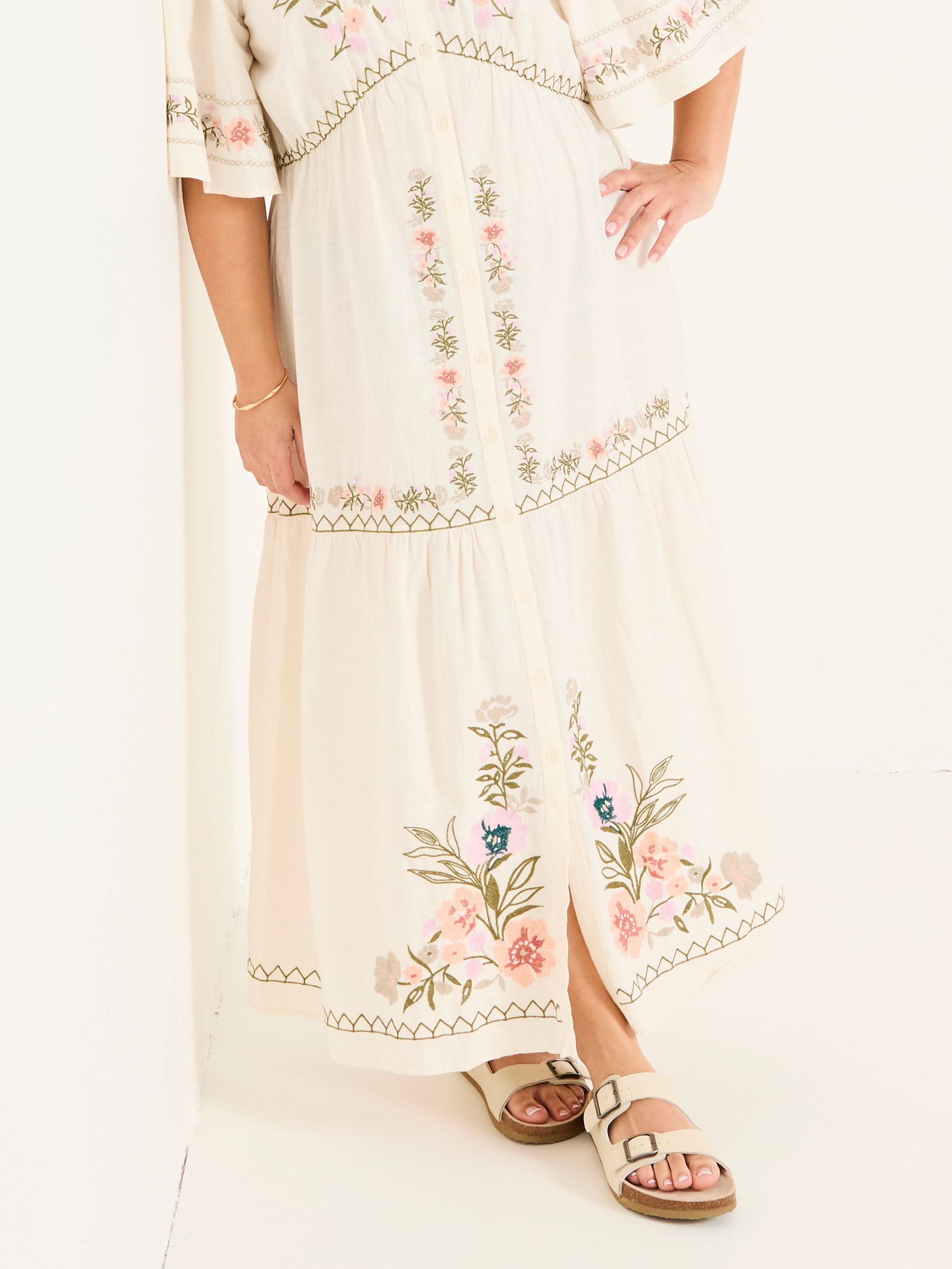 Paige Ivory Embroidered Midi Dress | FatFace