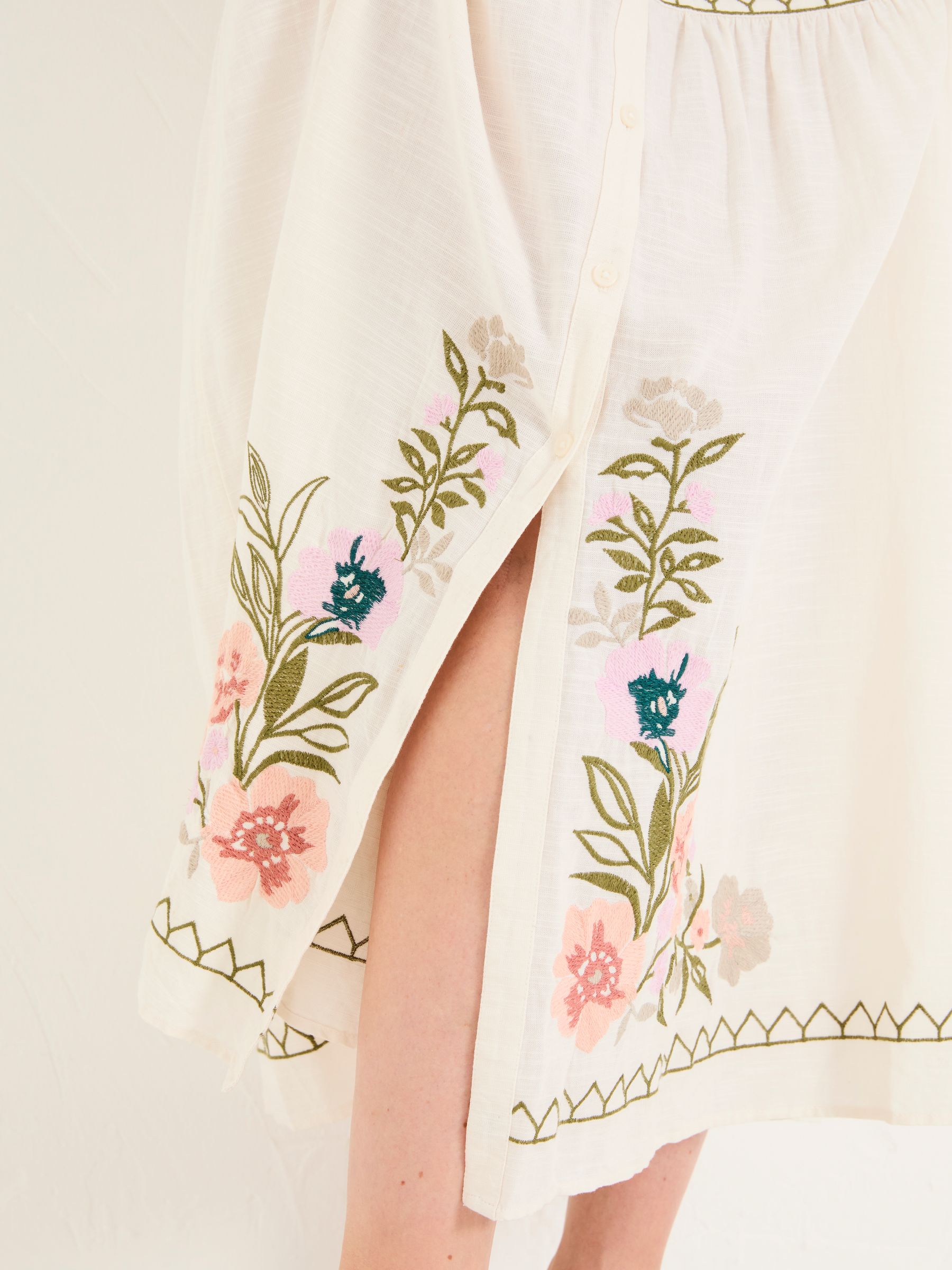 Paige Ivory Embroidered Midi Dress | FatFace