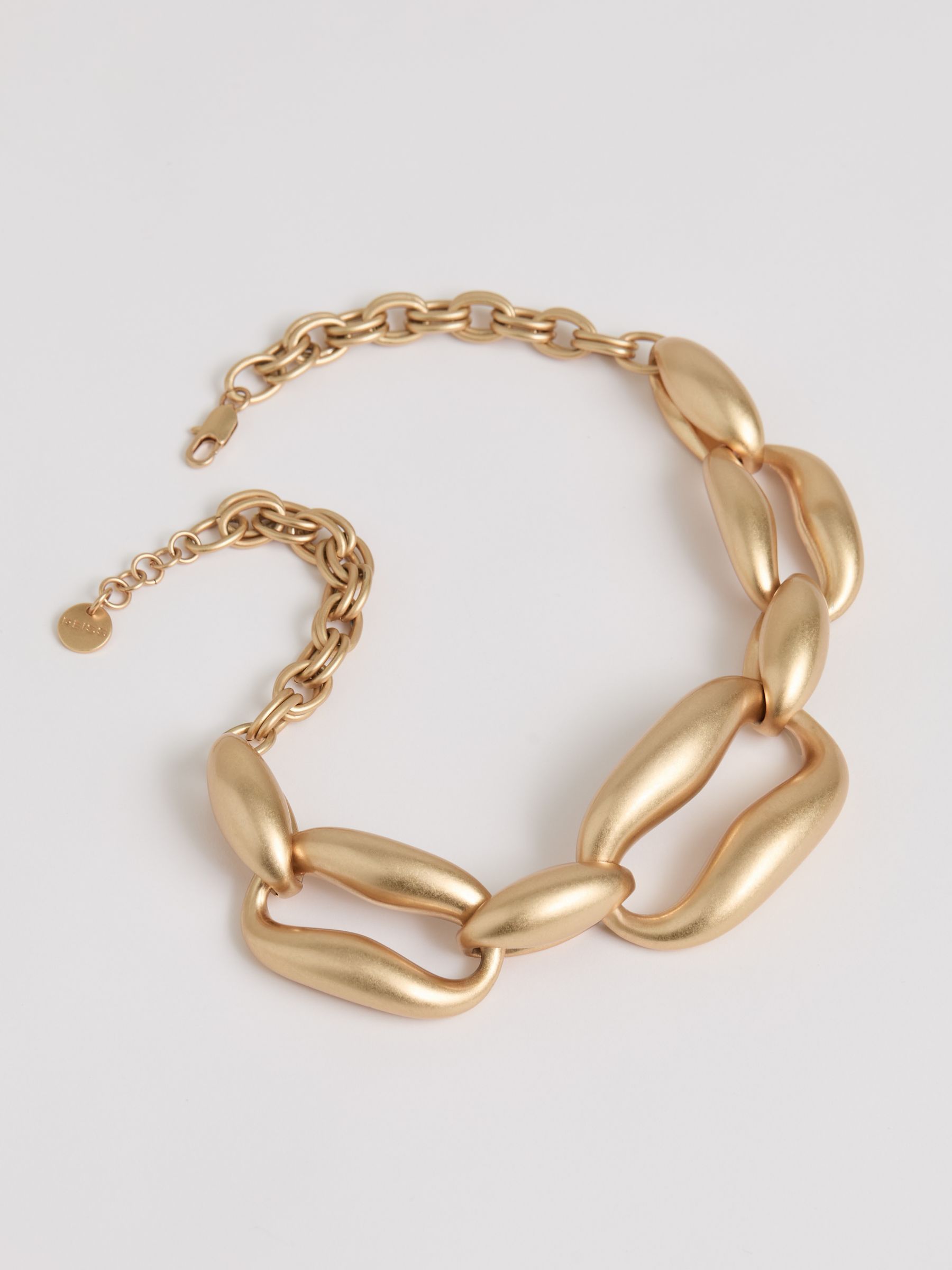 Reiss Sculpted Link Necklace in Gold Tone - REISS