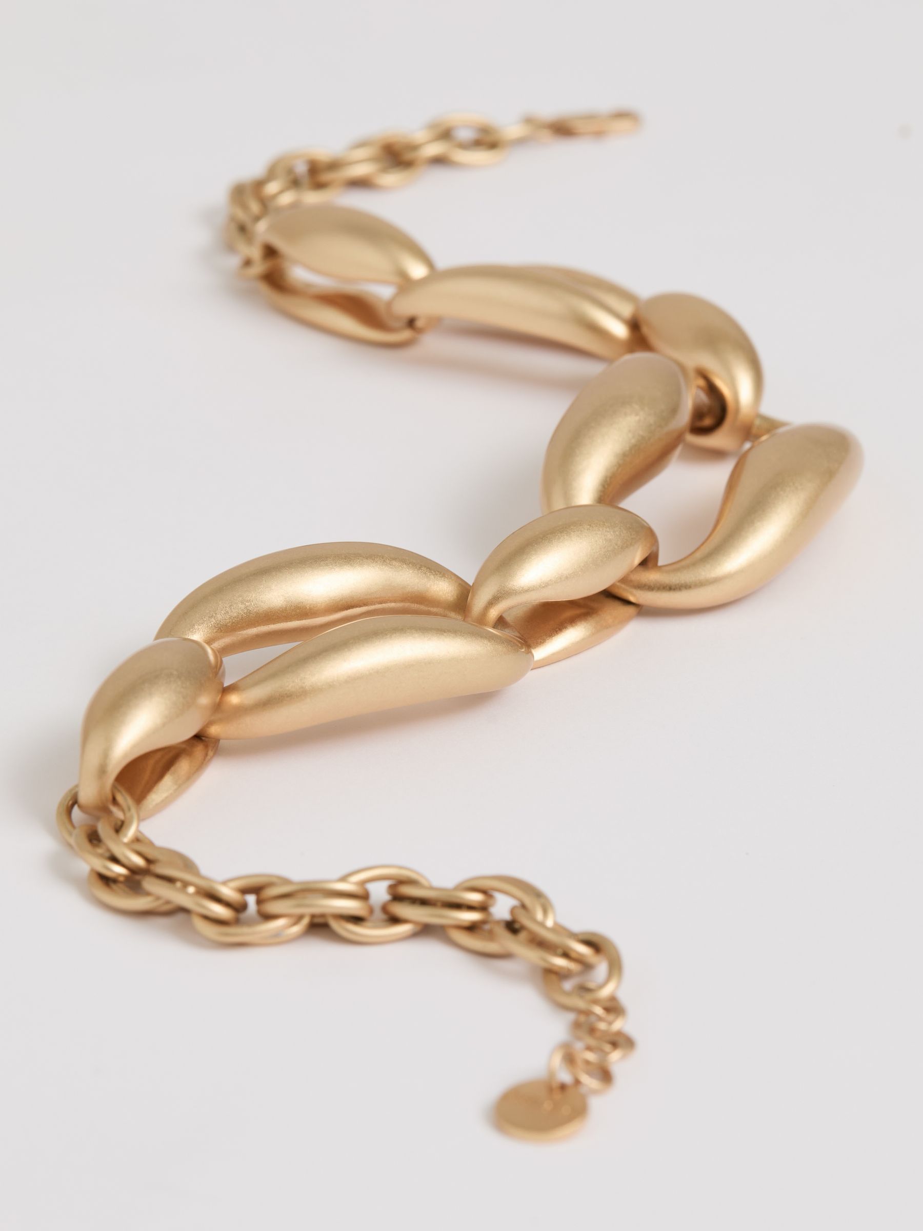 Reiss Sculpted Link Necklace in Gold Tone - REISS