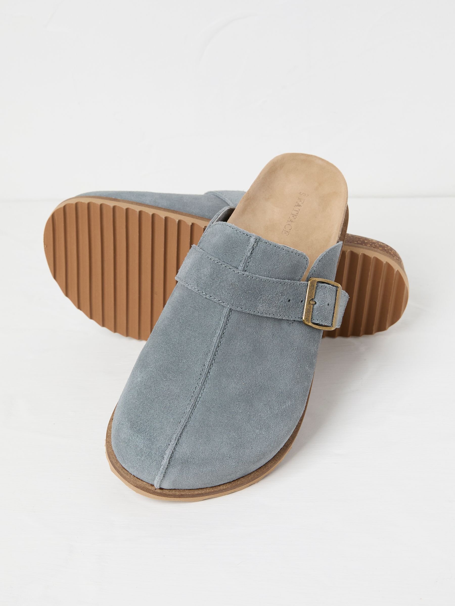 Elda Blue Suede Clogs | FatFace
