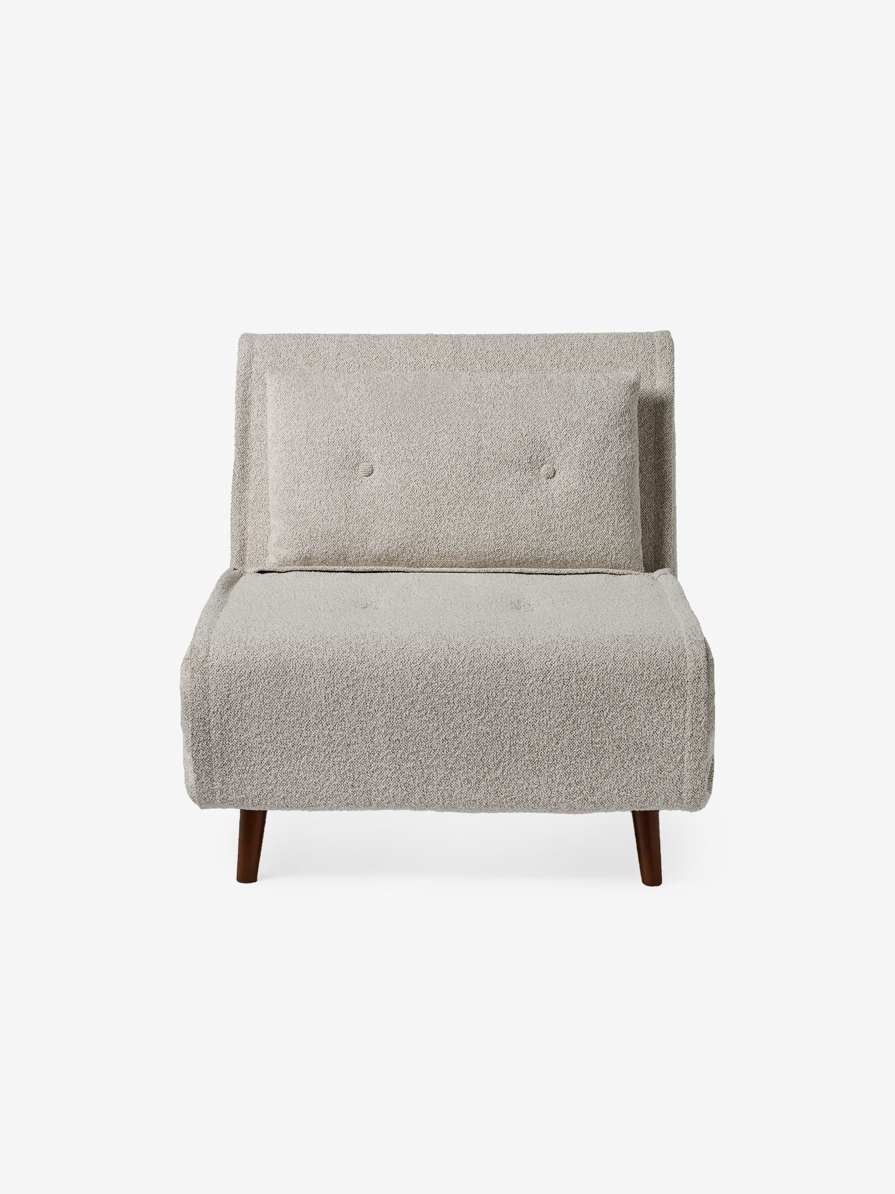 Haru Single 1 Seater Sofa Bed in Off White Natural Pax Boucle | Made