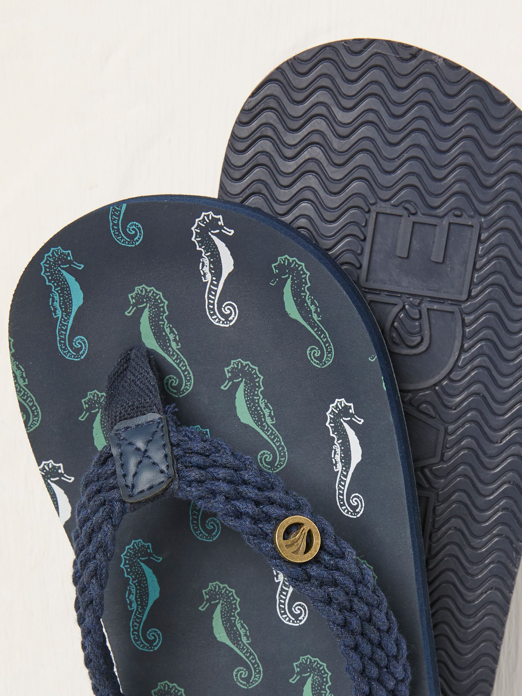 Navy Bay Flip Flops | FatFace
