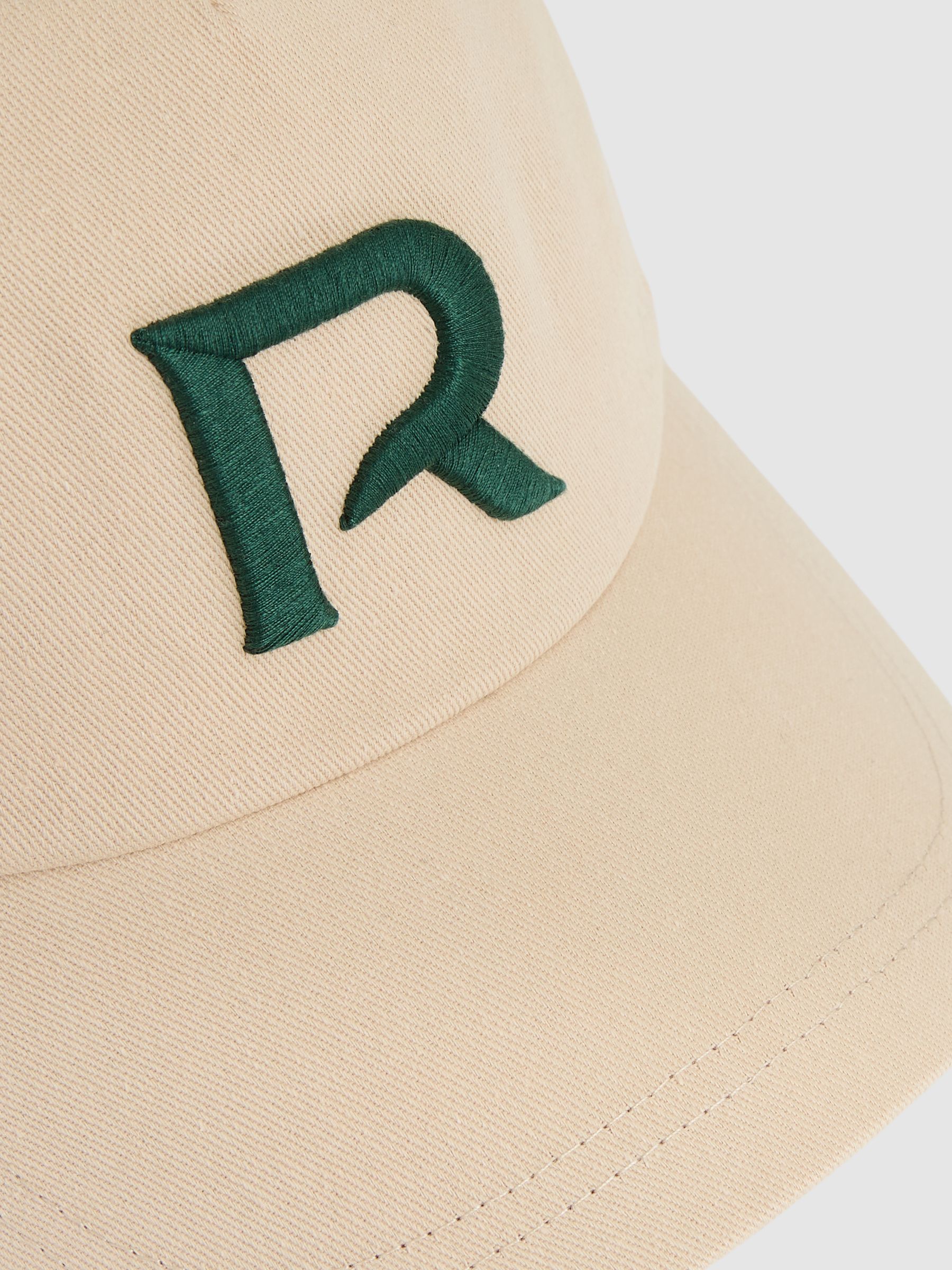Reiss Logo-Embroidered Varsity Baseball Cap in Stone - REISS