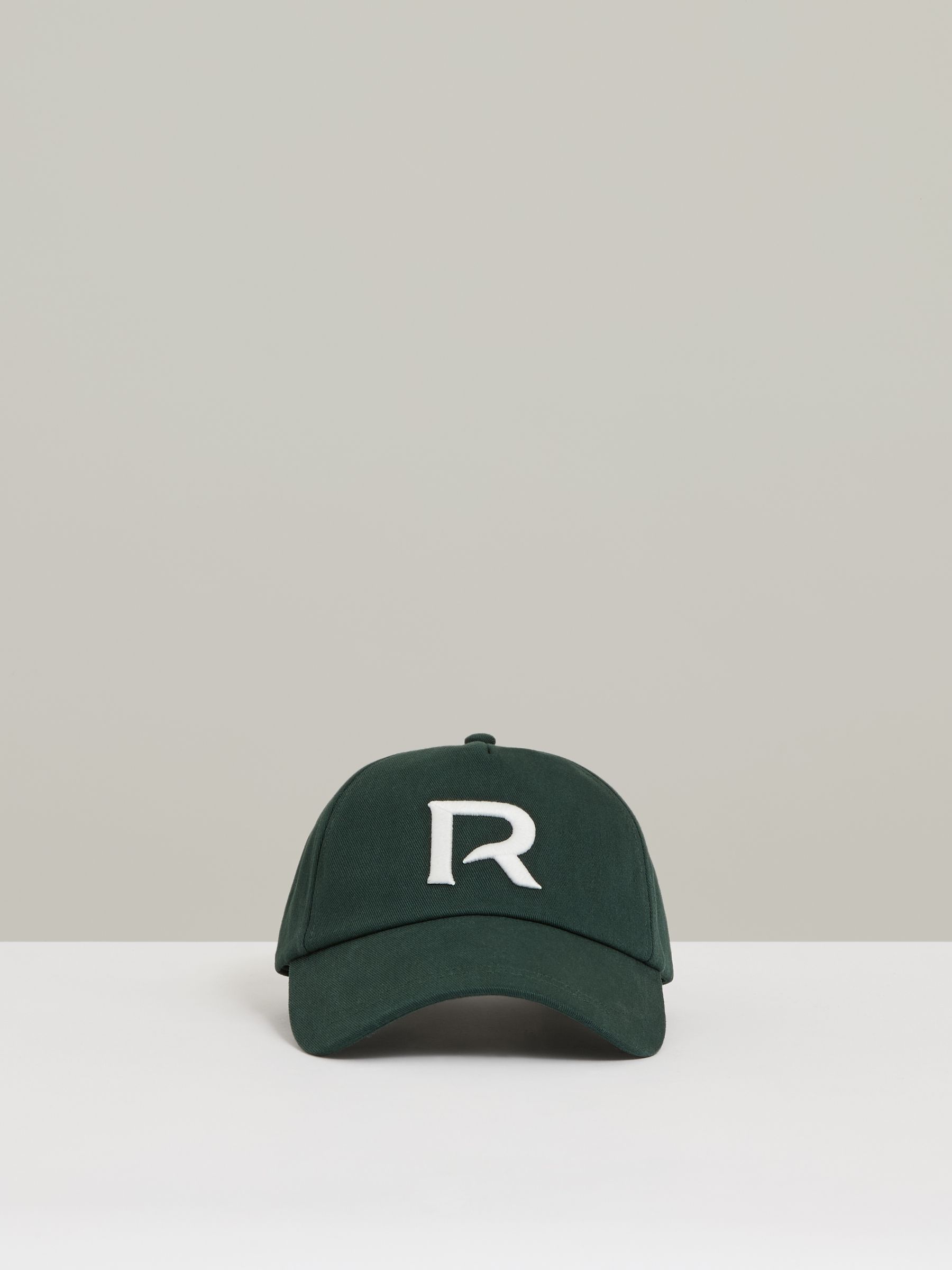 Reiss Logo-Embroidered Varsity Baseball Cap in Dark Green - REISS