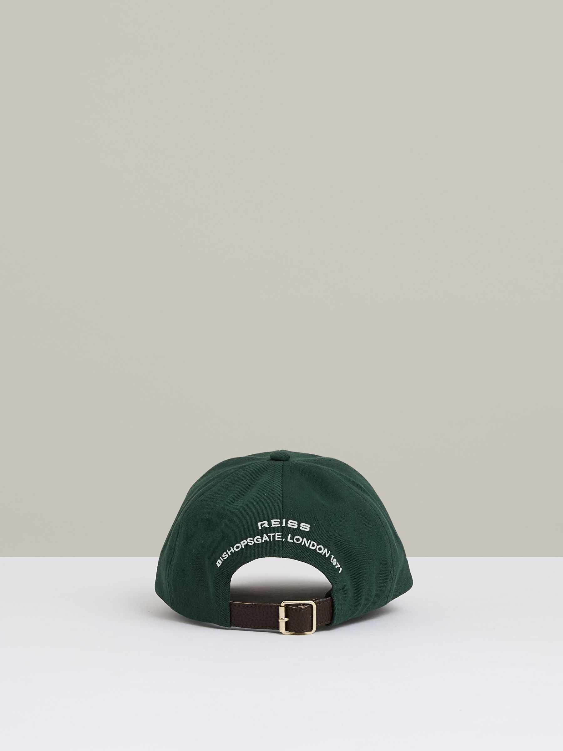 Reiss Logo-Embroidered Varsity Baseball Cap in Dark Green - REISS