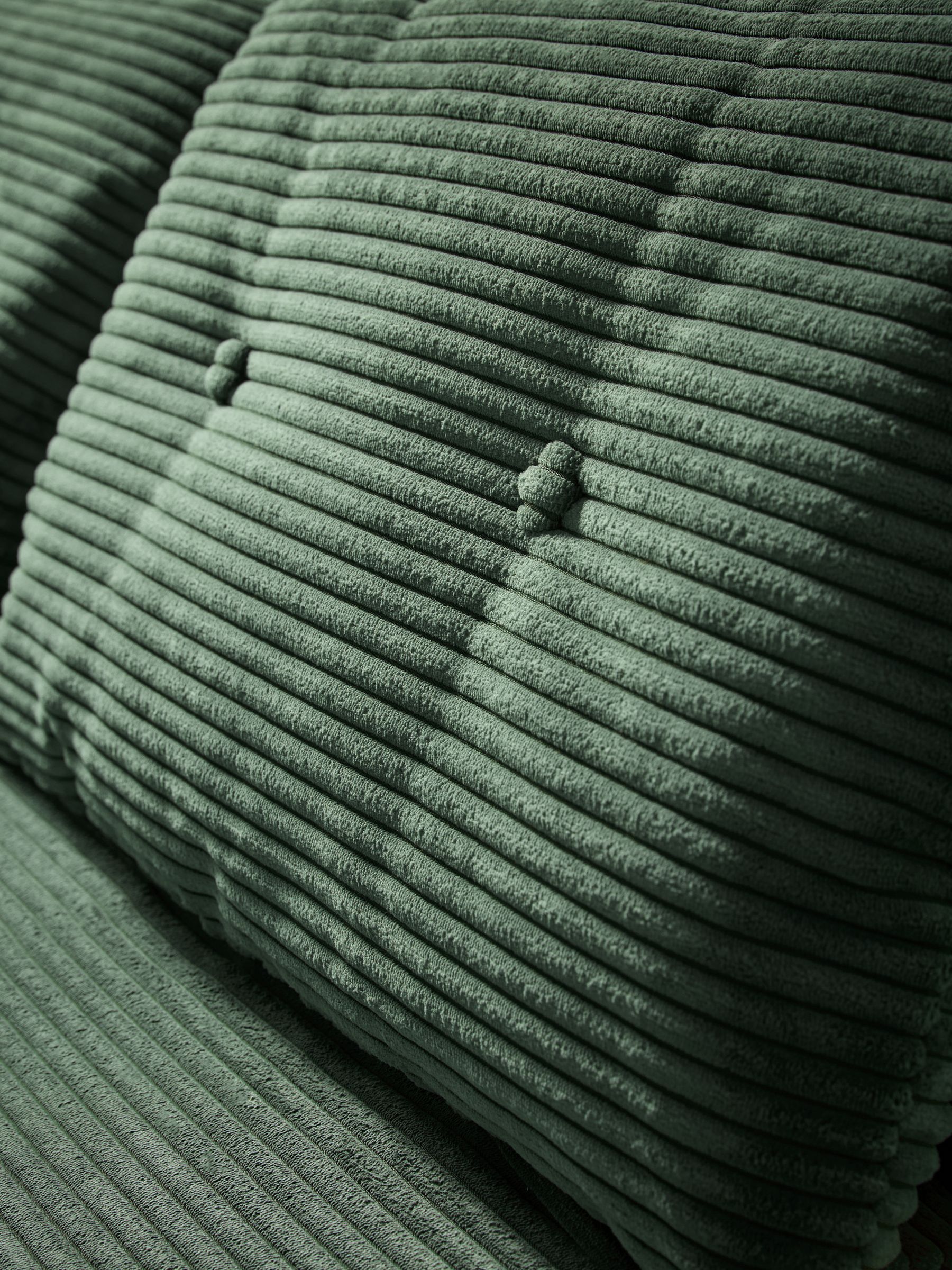 Large Haru 2 Seater Sofa Bed in Olive Green Corduroy | Made