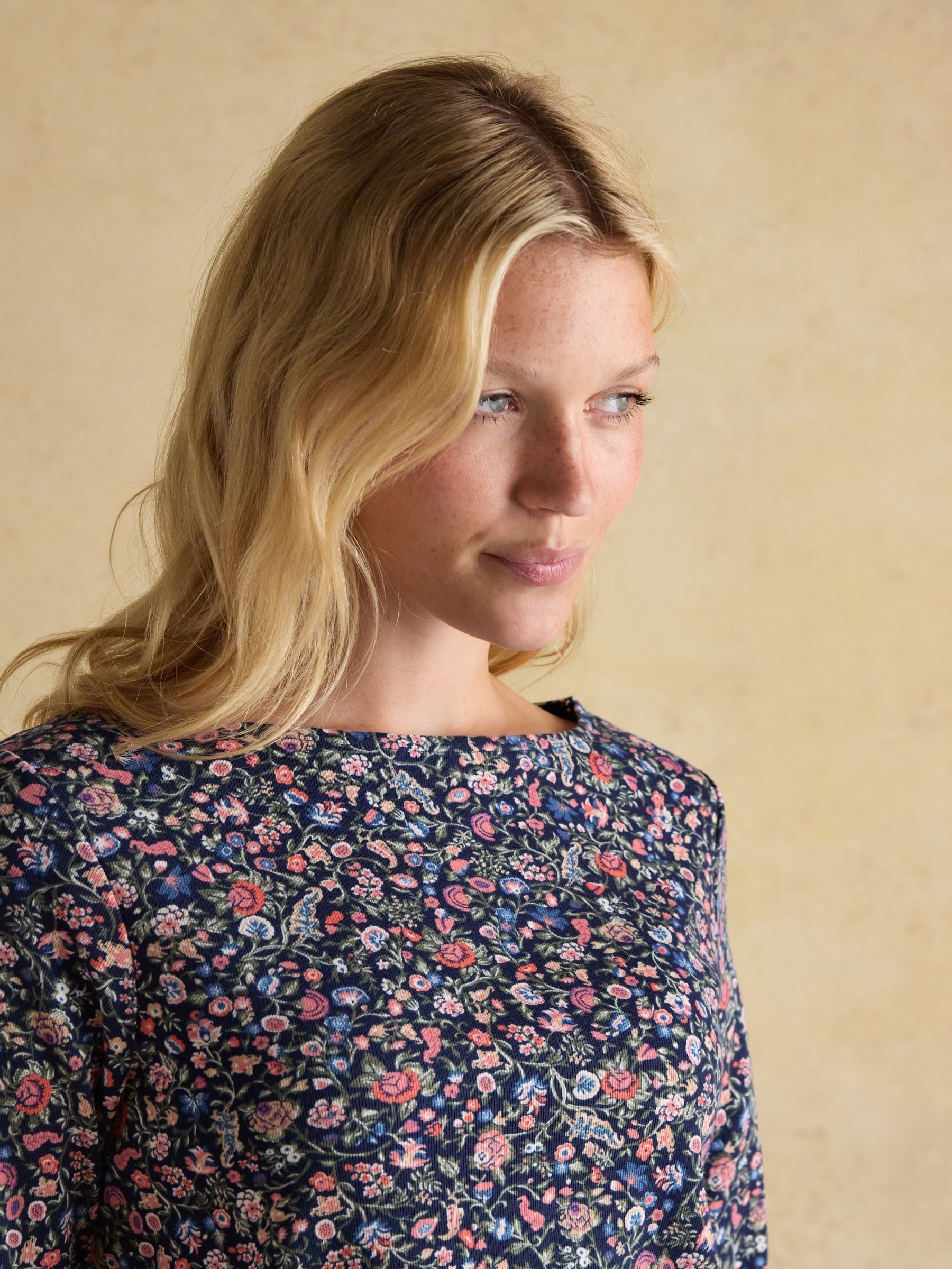 Harbour Multi Boat Neck Printed Top | Joules