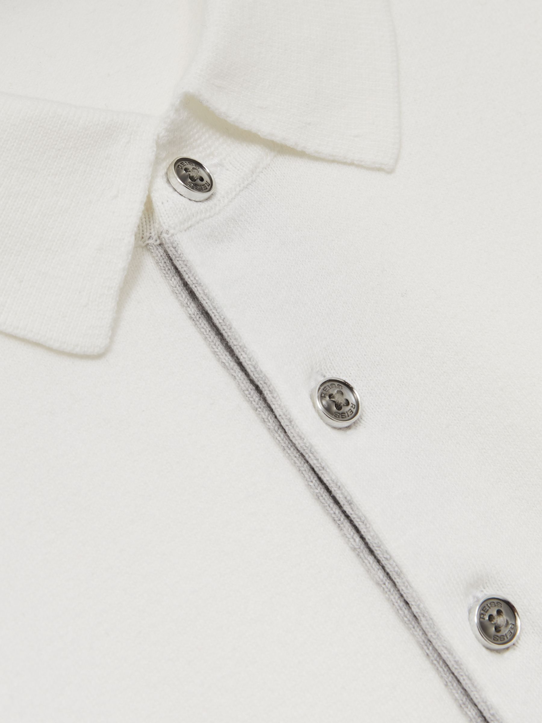Reiss Contrast-Placket Polo Shirt With Cotton in White - REISS