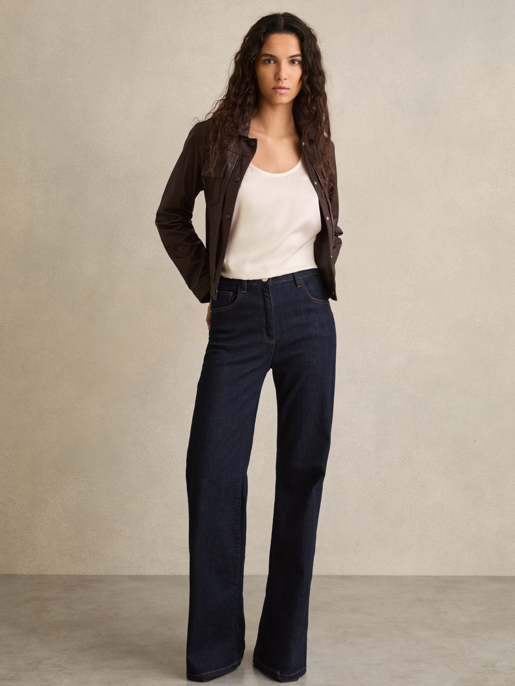 Reiss Silk-Front Cami Top in White | REISS