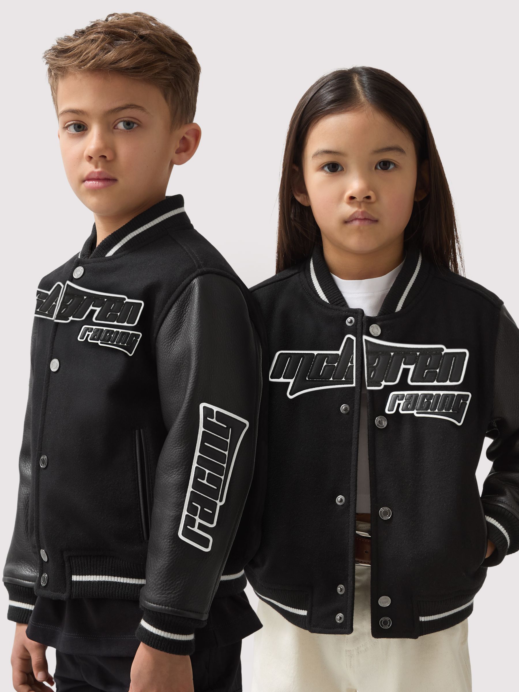 Reiss 9-13 yrs Unisex Fit McLaren F1 Team Bomber Jacket in Black - REISS