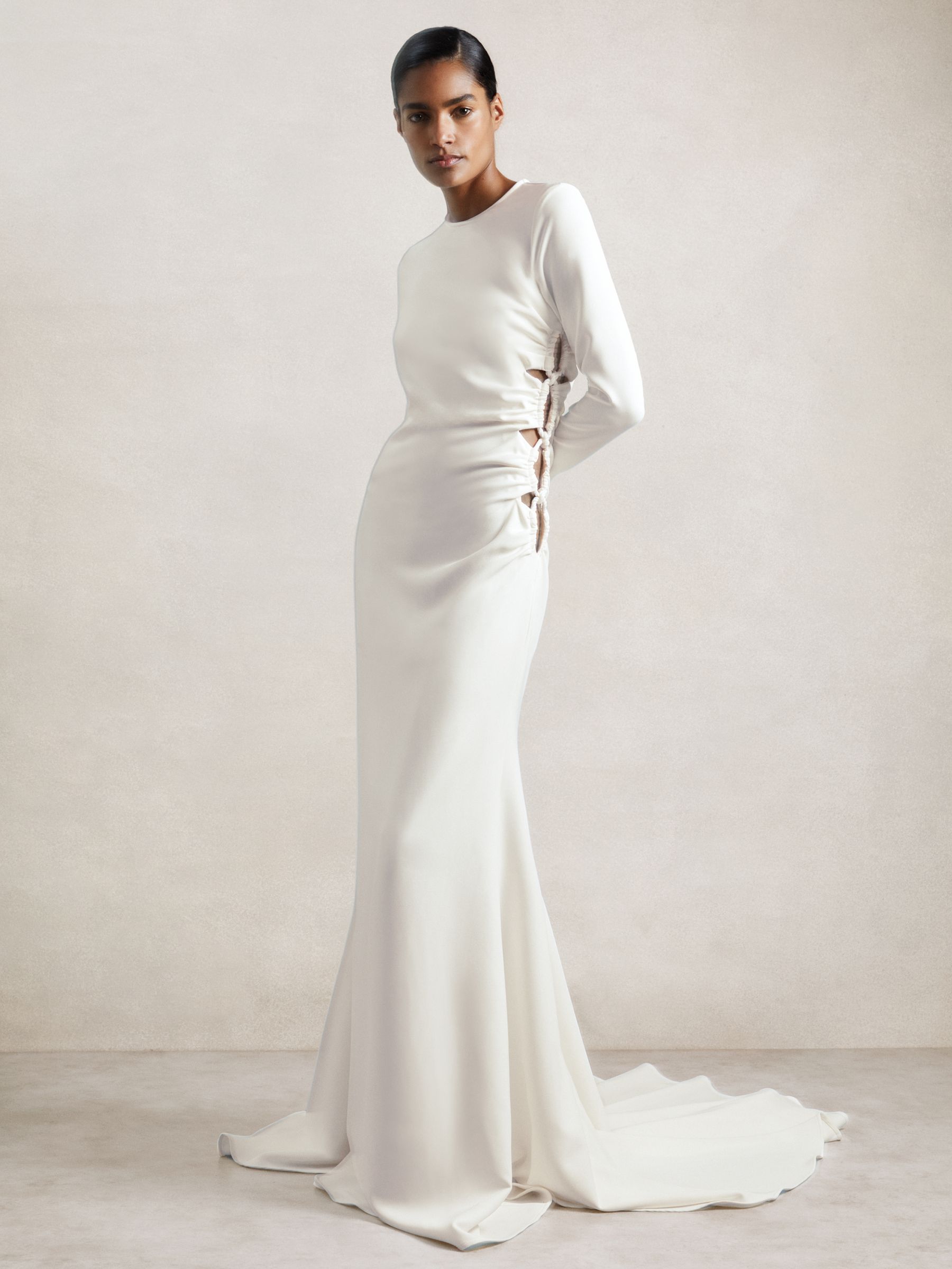 Reiss Atelier Cut-Out Rope-Detail Dress in White - REISS