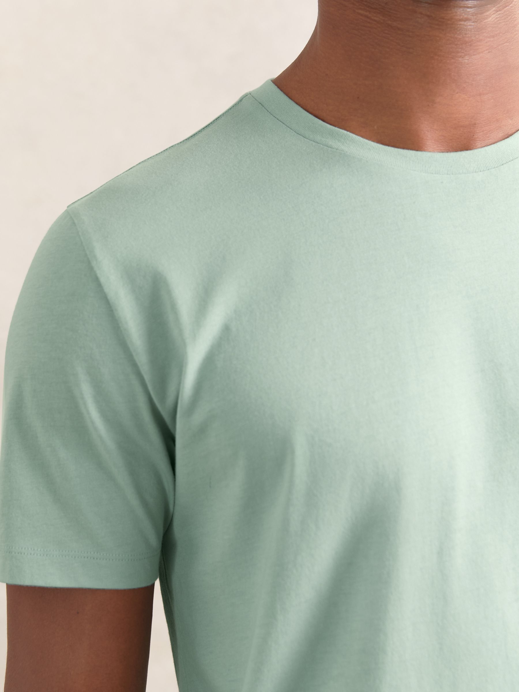 Reiss Cotton Crew Neck T-Shirt in Mint Green - REISS