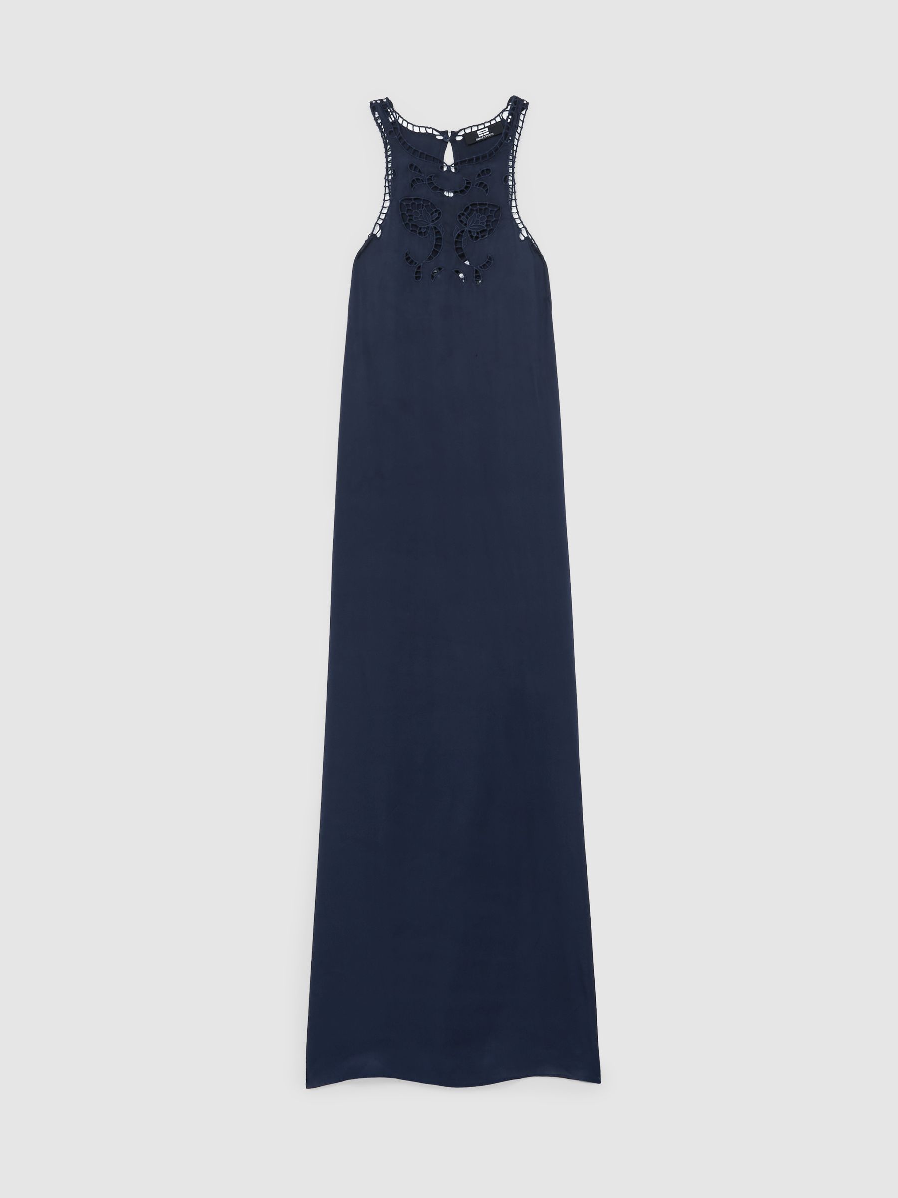 Reiss Satin Cut-Out Slip Dress in Navy - REISS