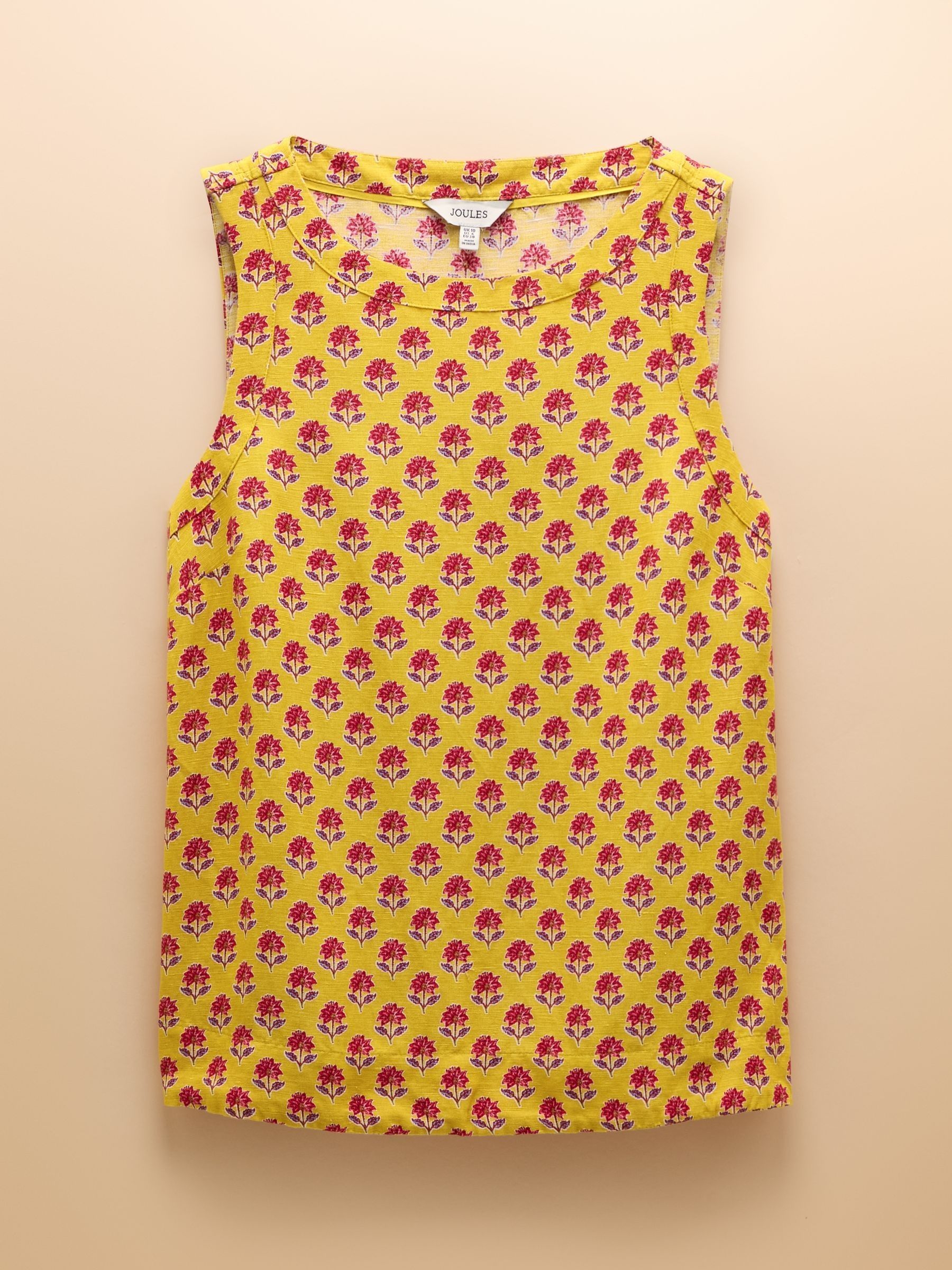 Cove Provence Yellow Sleeveless Top | Joules