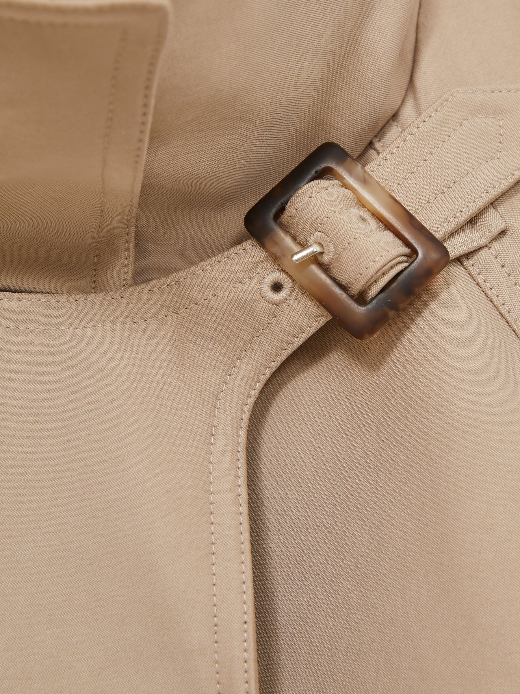 Reiss Petite Gabardine Trench Coat with Cotton in Neutral - REISS