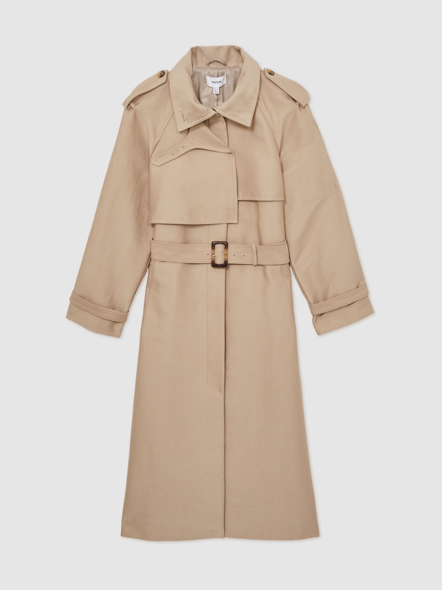Reiss Gabardine Trench Coat with Cotton in Neutral - REISS