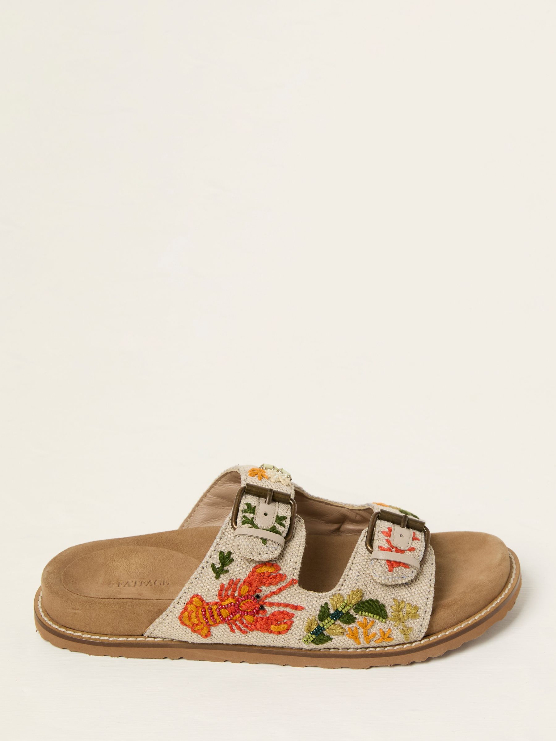 Ivory Lobster Embroidered Meldon Sandal | FatFace