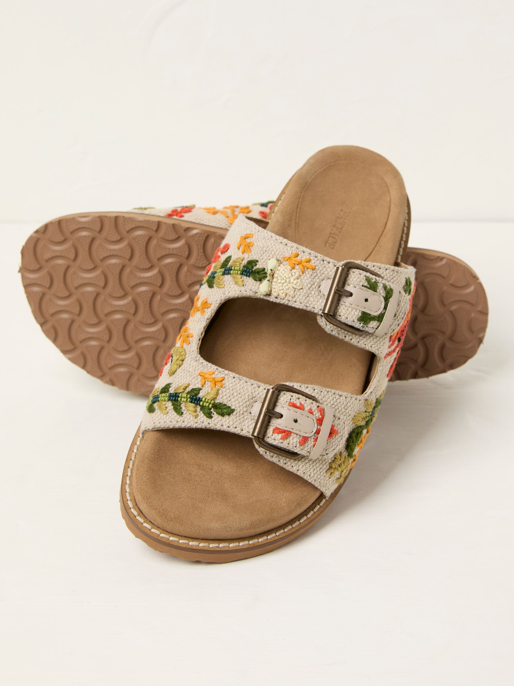 Ivory Lobster Embroidered Meldon Sandal | FatFace