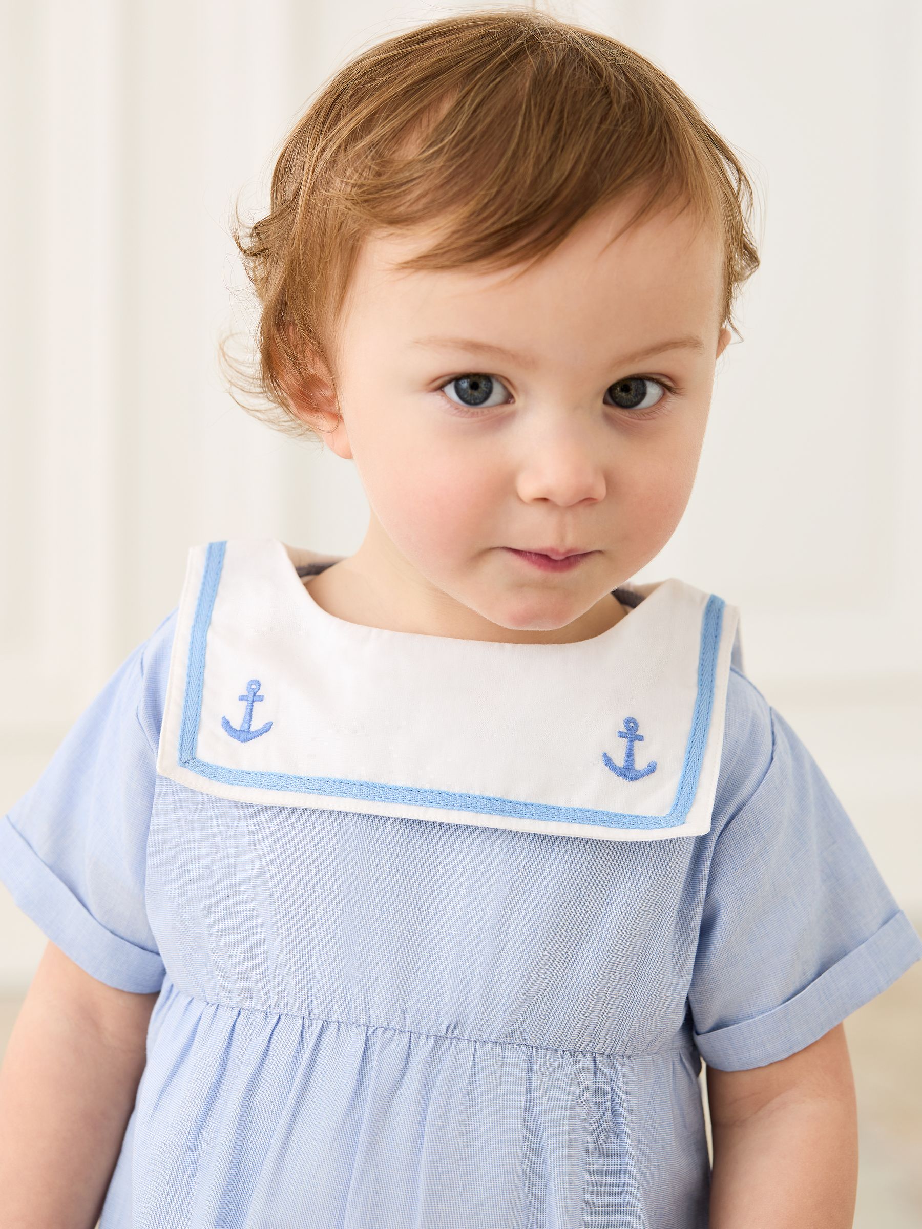 Blue Sailor Collar Romper | JoJo Maman Bébé