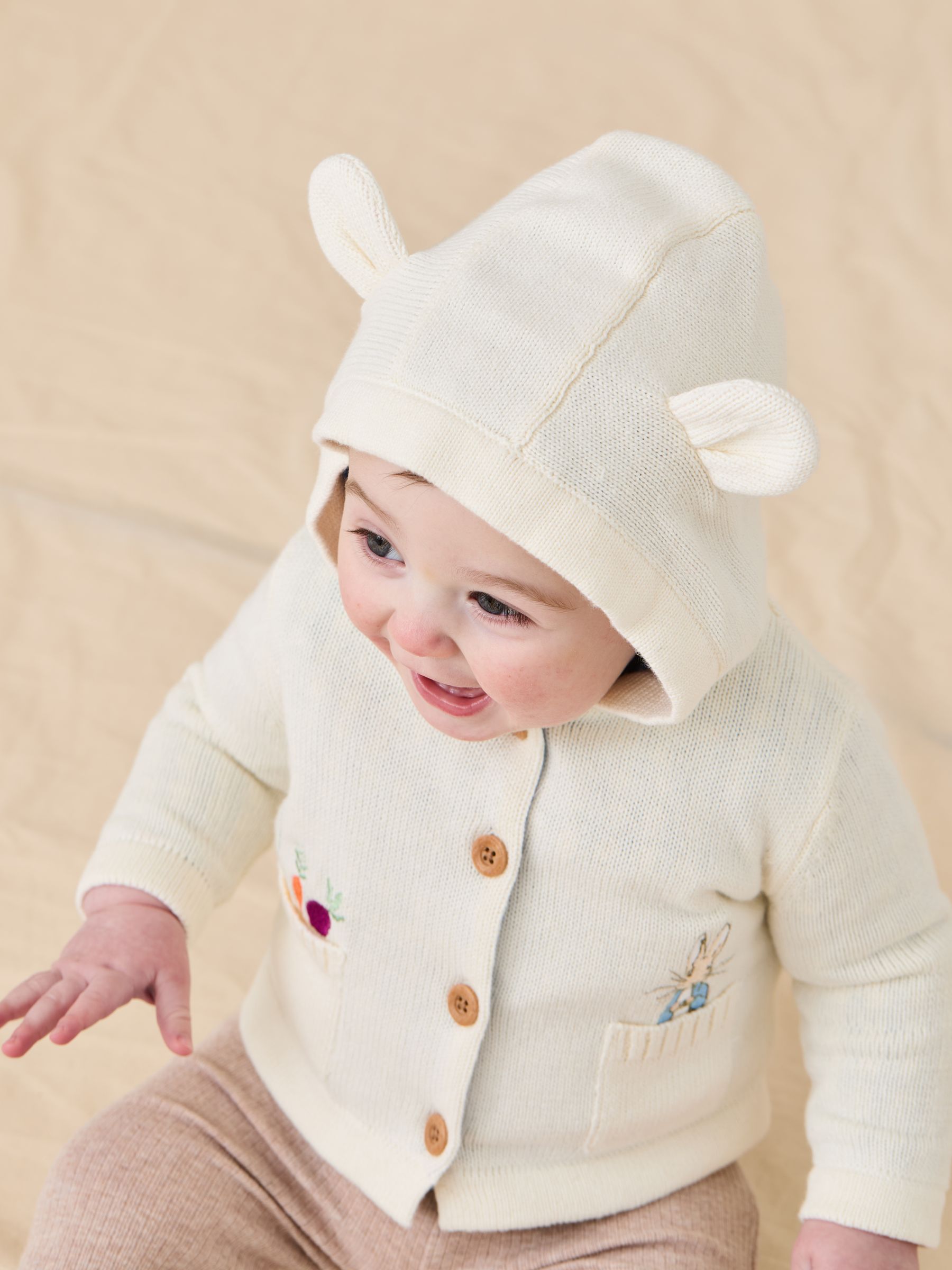 Cream Peter Rabbit™ Embroidered Cardigan | JoJo Maman Bébé