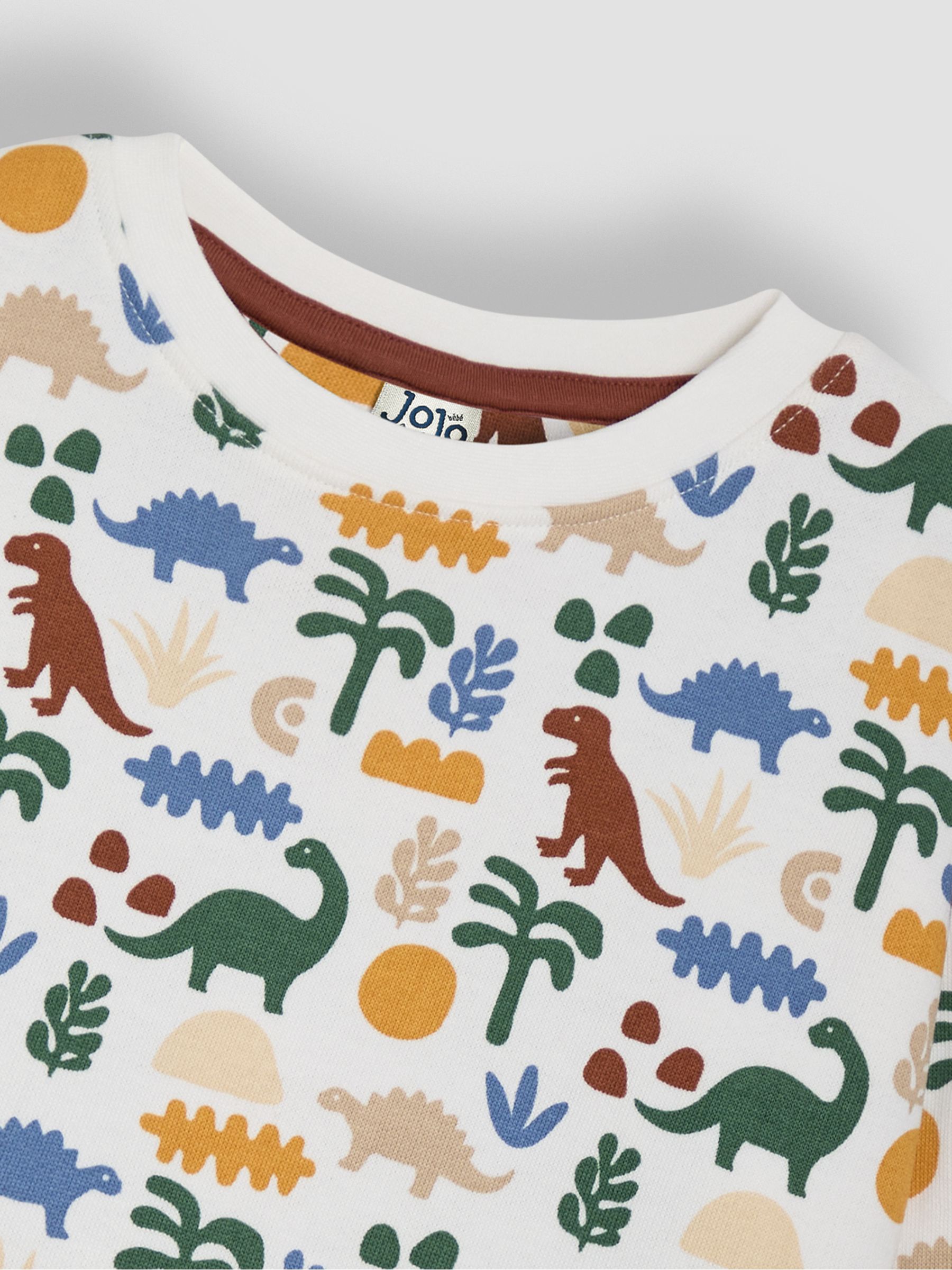 Ecru Cream Papercut Dino Print Sweatshirt | JoJo Maman Bébé